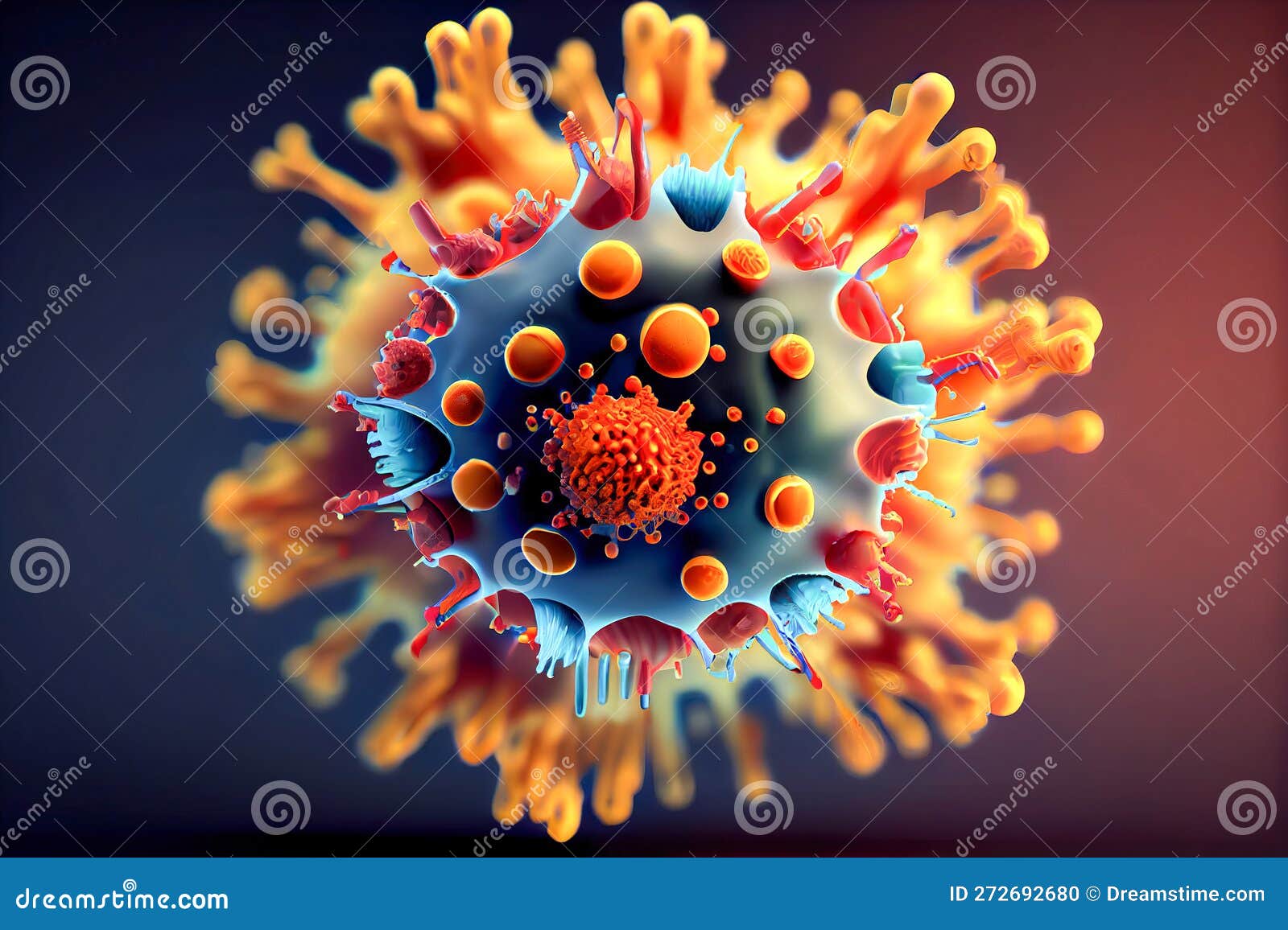 Macro Virus Close-up 3d. Generative AI, Generative, AI Stock ...