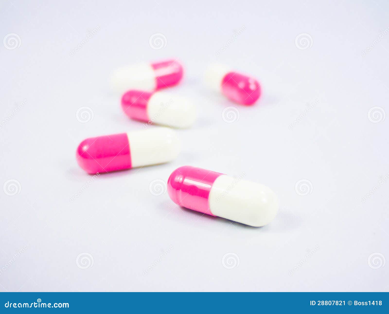Macro of White and Pink Capsule. Stock Image - Image of medical, care ...