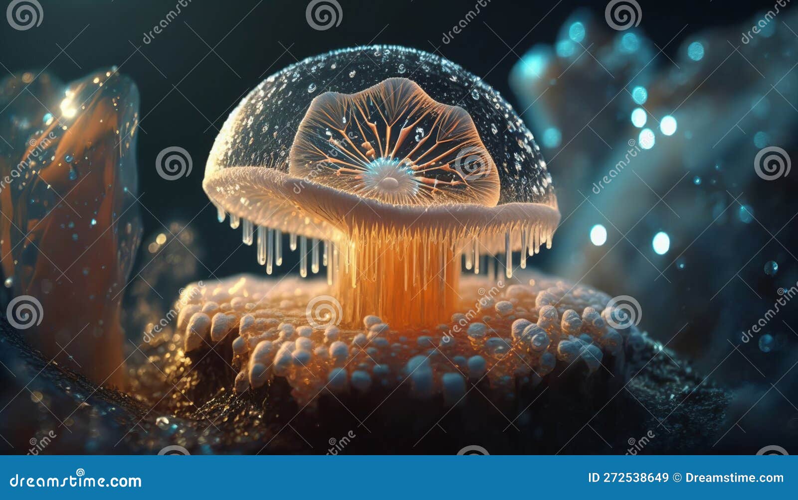 Microcosm of Crystalline Plants Stock Illustration - Illustration of ...