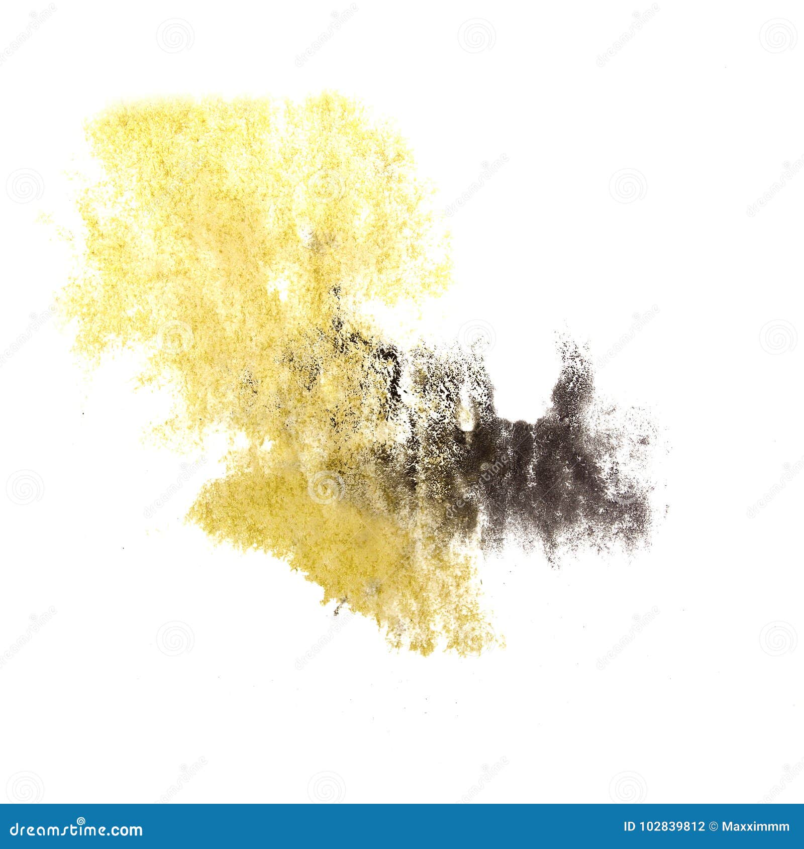 Macro Yellow, Black Spot Blotch Texture Isolated on a White Back Stock ...