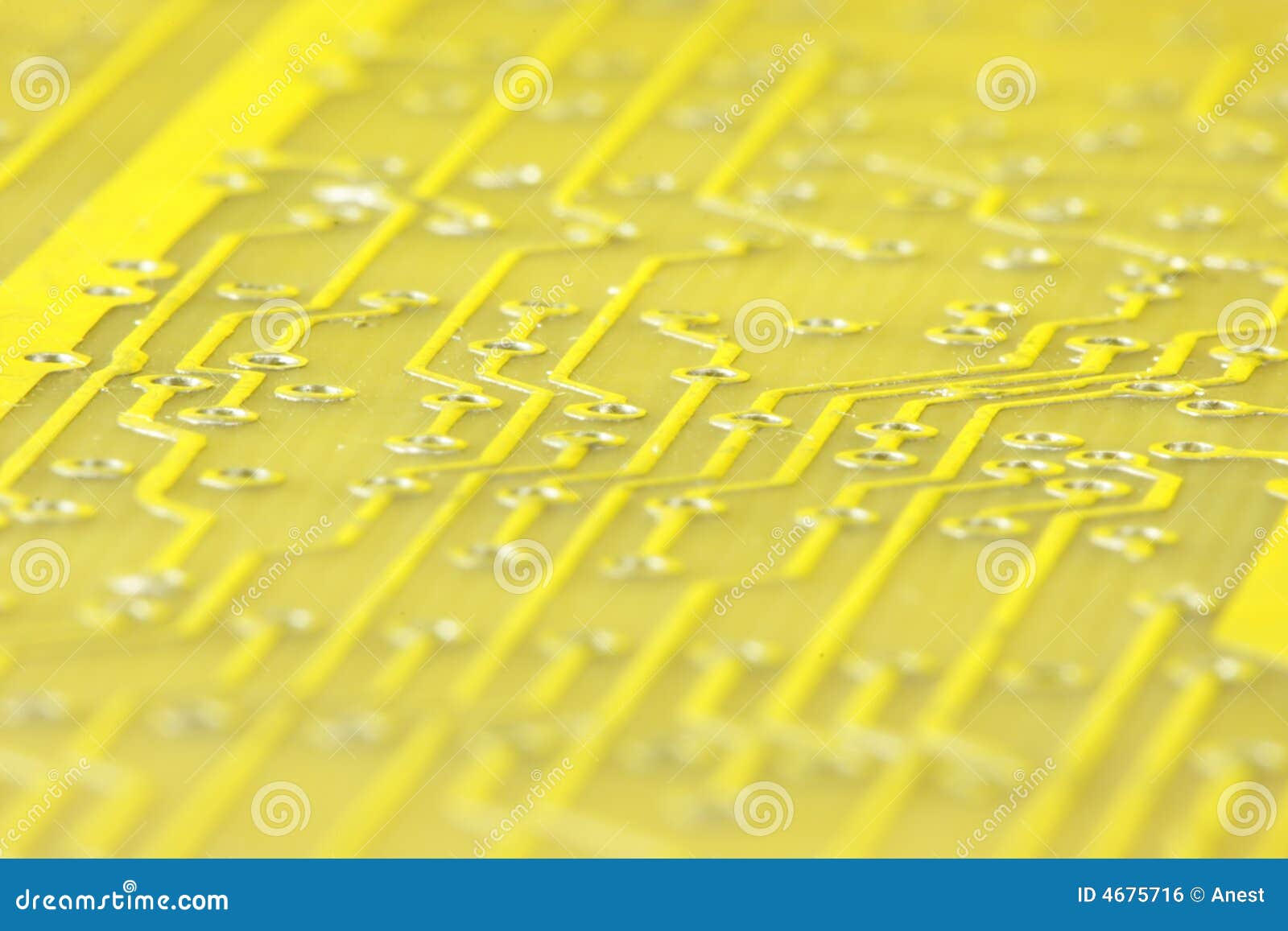 Macro of Yellow Circuit Board Stock Photo - Image of industry, element ...