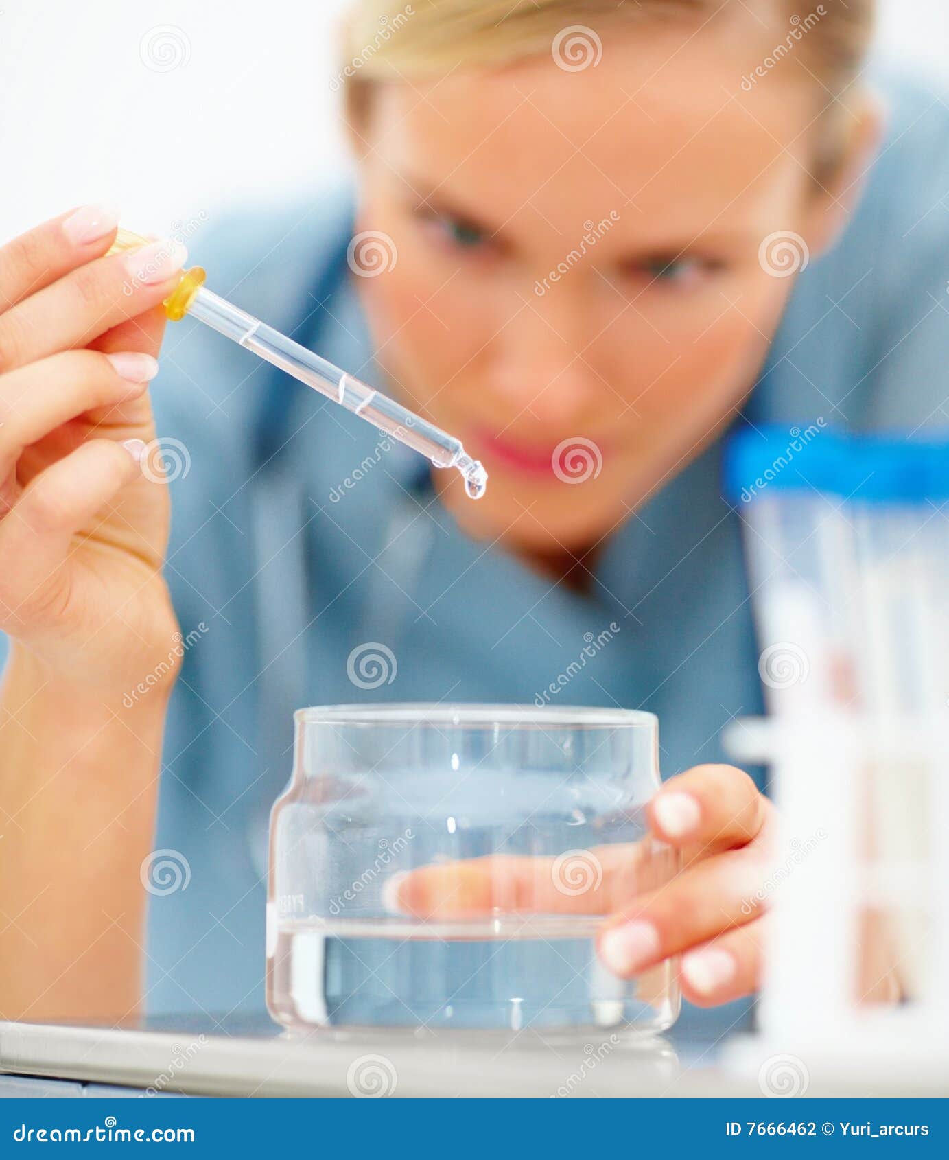 Macro - Young Nurse Analysing in Laboratory Stock Photo - Image of girl ...