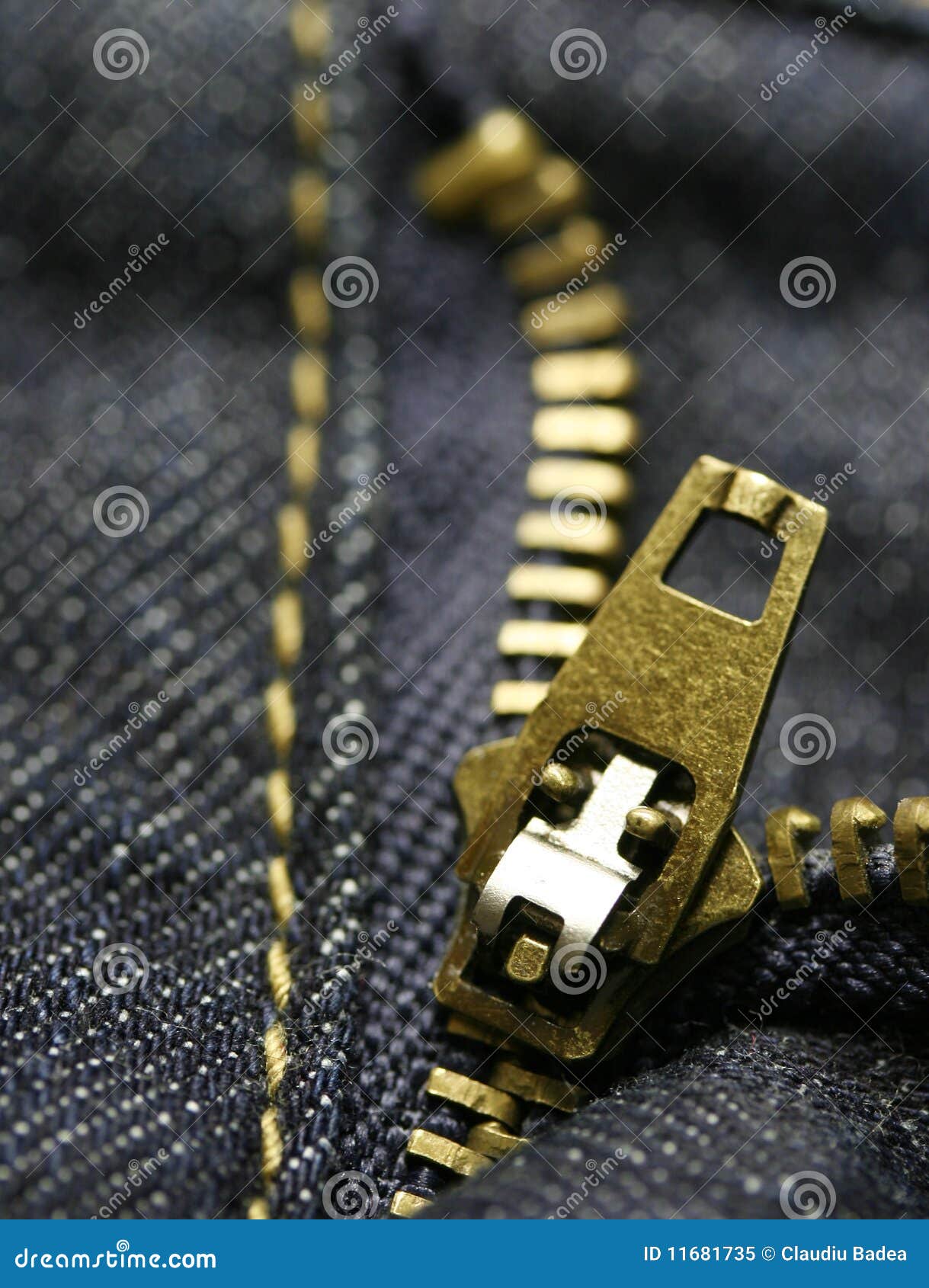 Macro zipper stock image. Image of denim, design, cotton - 11681735