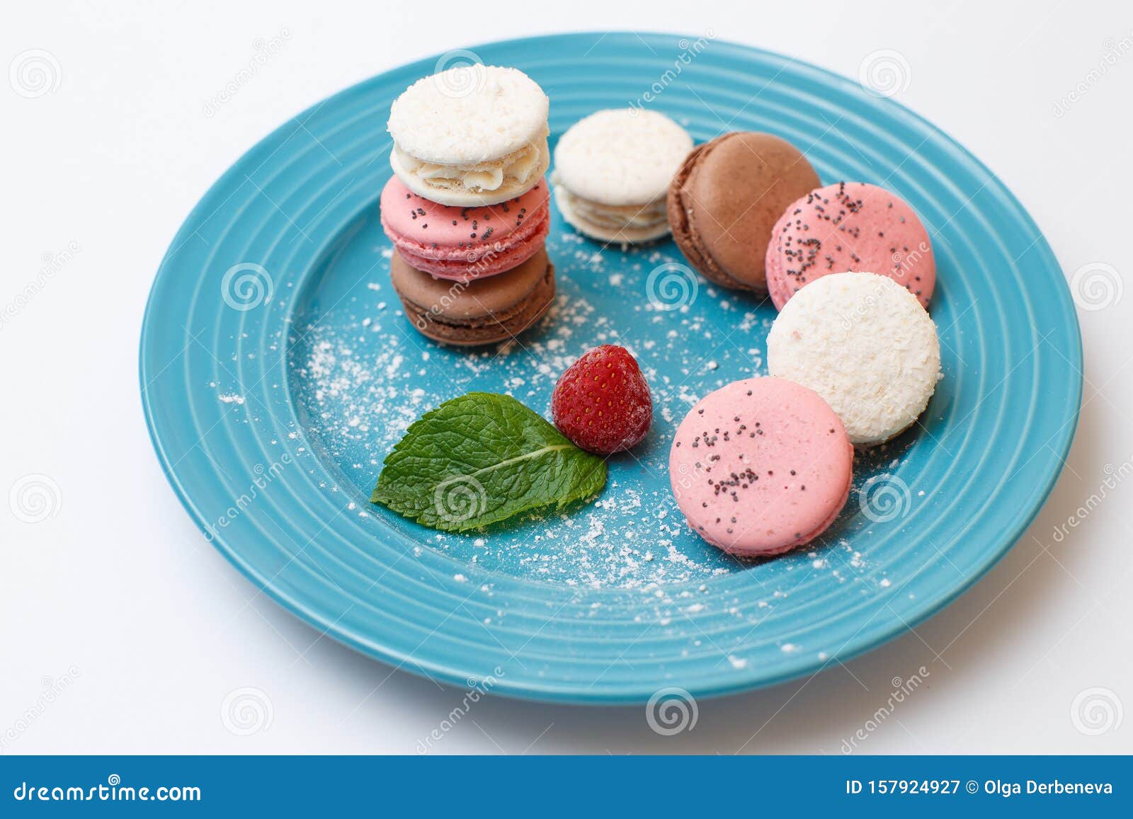Macron Assorted on White Background Stock Image - Image of cream, cake ...
