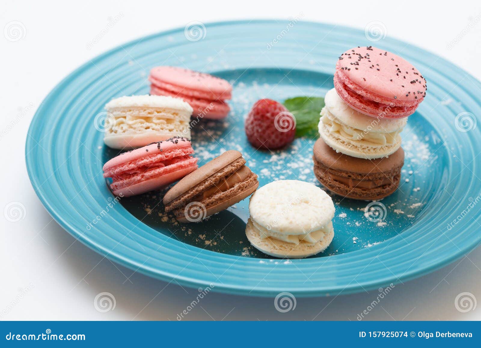 Macron Assorted on White Background Stock Photo - Image of epicure ...