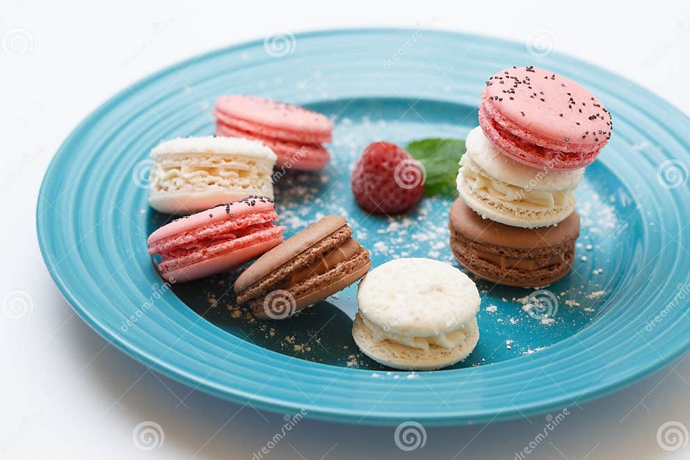 Macron Assorted on White Background Stock Photo - Image of epicure ...