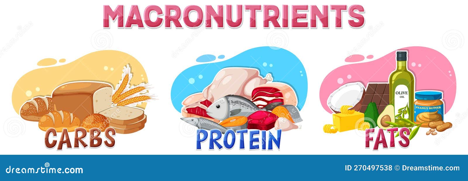 Macronutrients Diagram with Food Ingredients Stock Vector ... Macronutrients Diagram with Food Ingredients Stock Vector ...