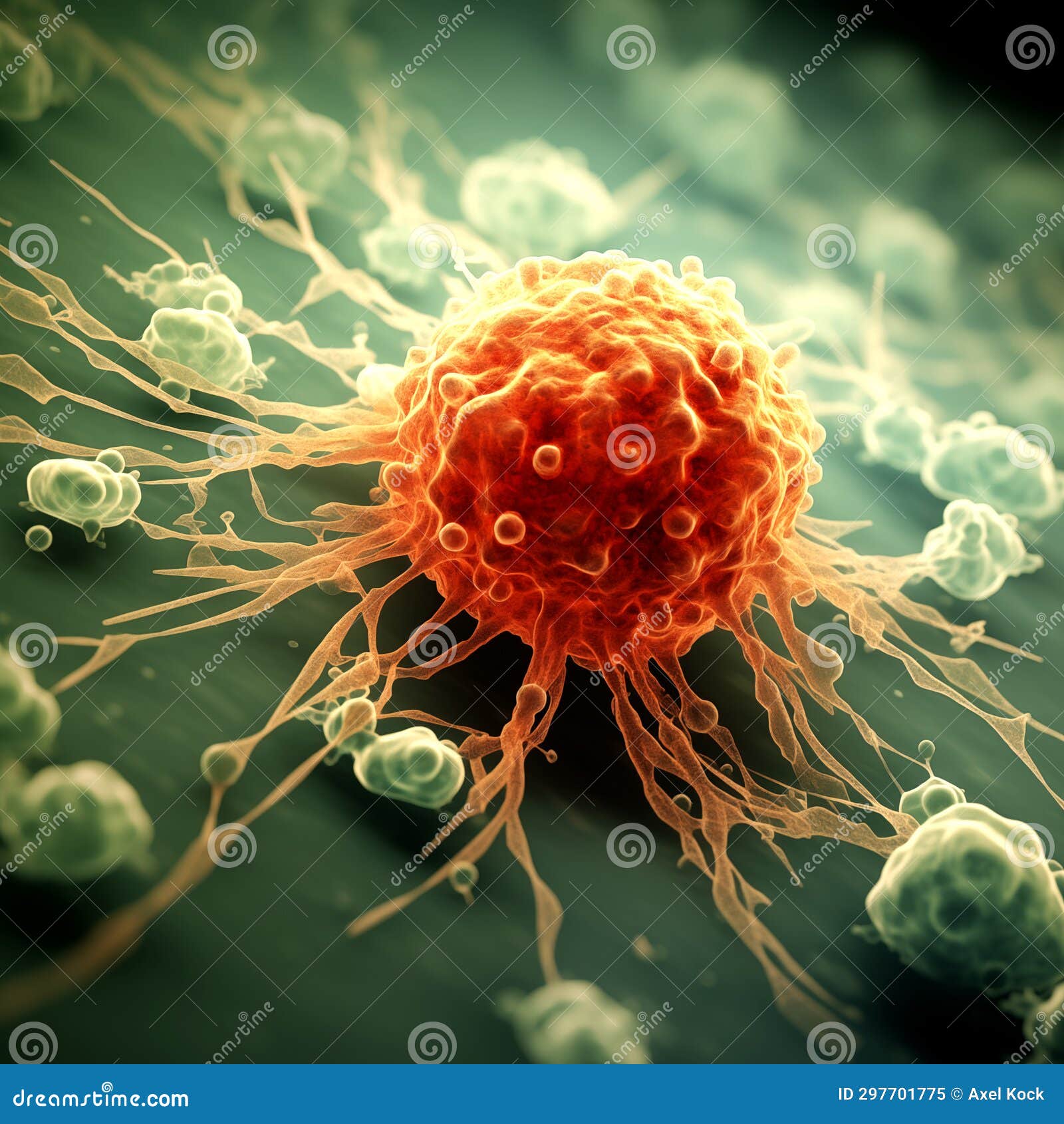 Attack Of Cancer Cells On Healthy Cells In The Human Body, Cells In ...