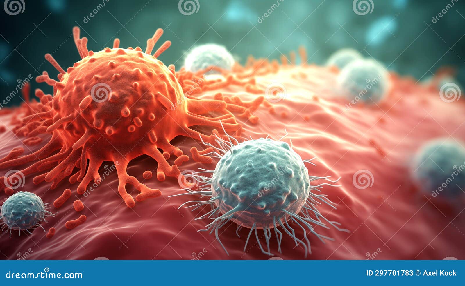 Macrophages Attack Cancer Cells. Generative AI Stock Illustration ...