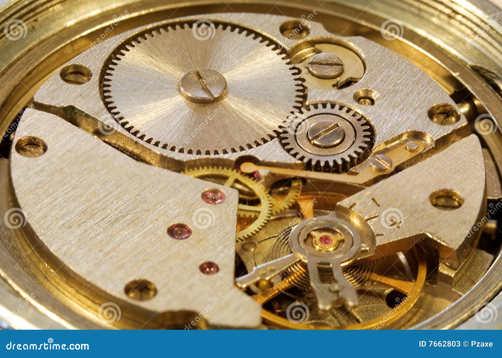 Mechanical Watch Inside With Spring Mechanism And Gears Rotating ...