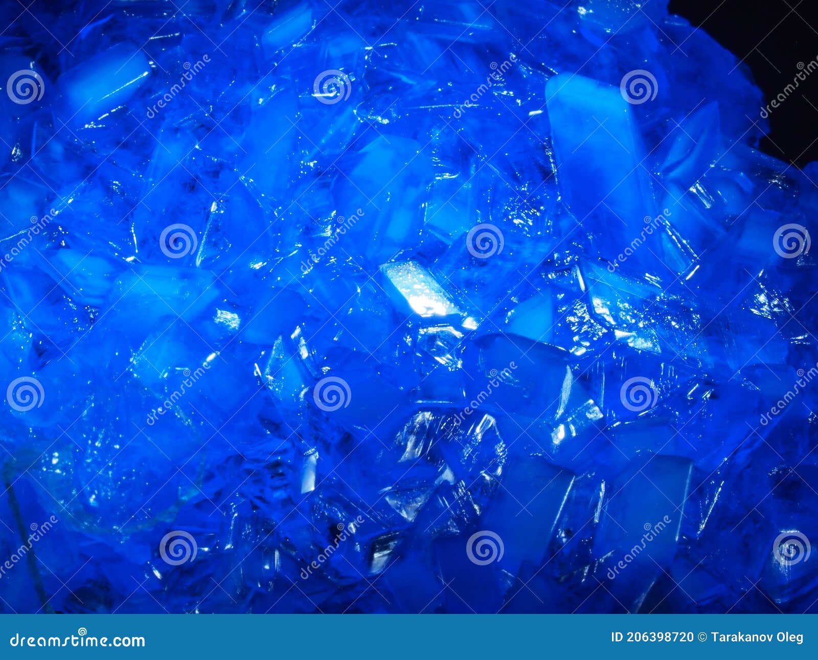 Macrophotography of Blue Transparent Crystals of Copper Sulfate ...