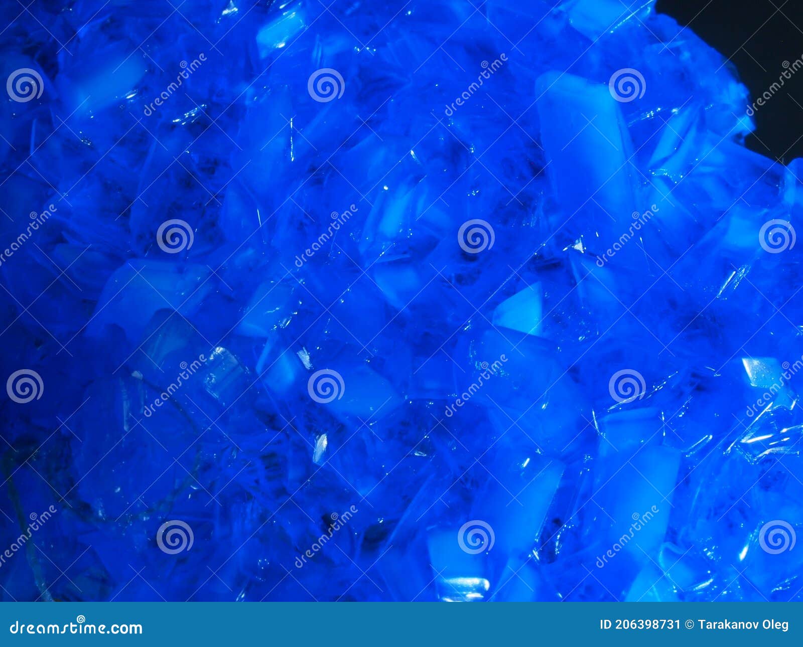 Macrophotography of Blue Transparent Crystals of Copper Sulfate ...