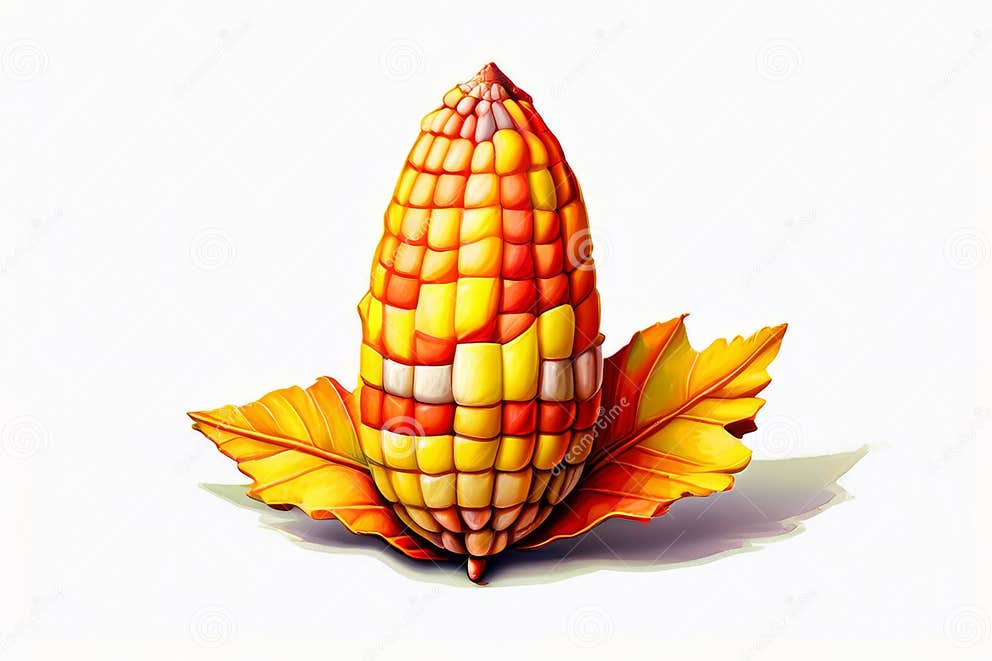 Macrorealism Pixel Art a Pixelated Candy Corn Kernel Rests on a Stock ...