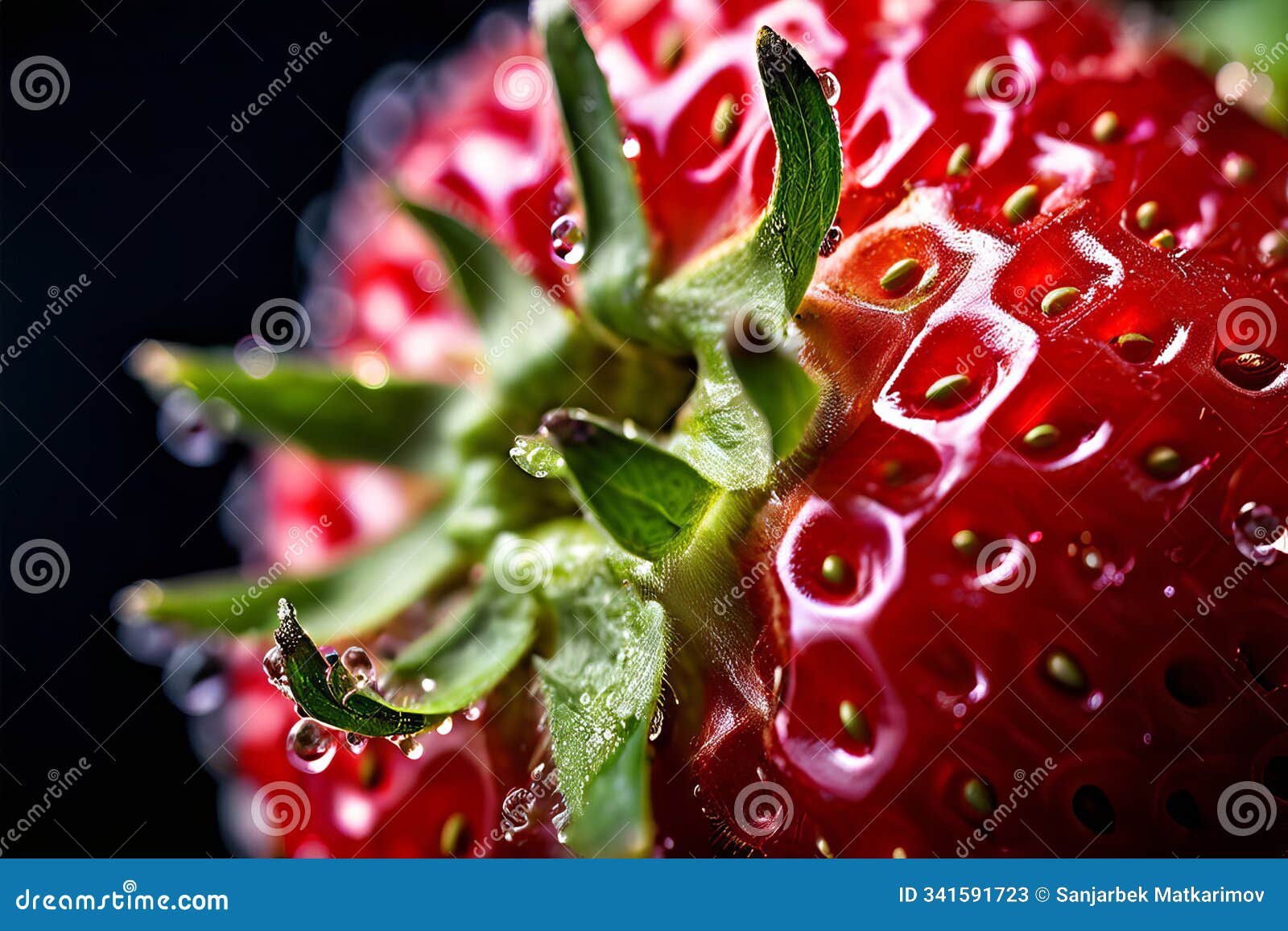 Macrorealism Strawberry Extreme Close Up Revealing The Tiny Seed ...
