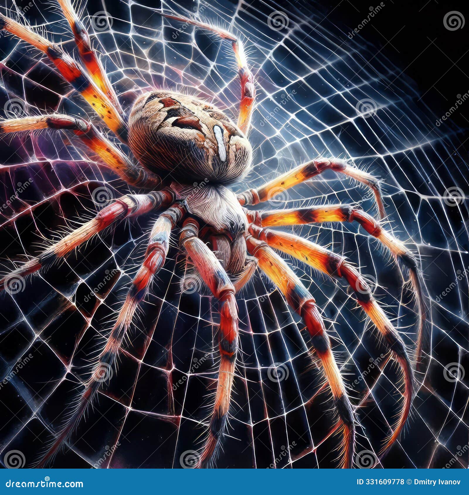 Macrorealism Watercolor a Hyper Realistic Image of a Spider S we Stock ...