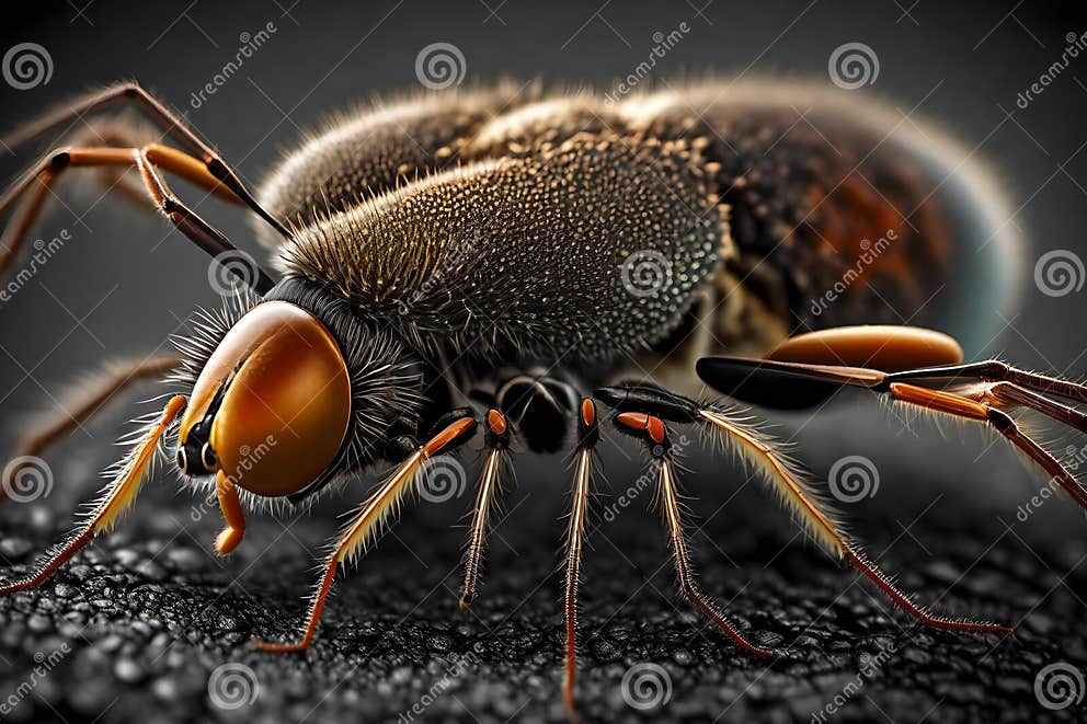 Macroscopic Close Up of a Small Insect Bug Spider Fly Stock ...