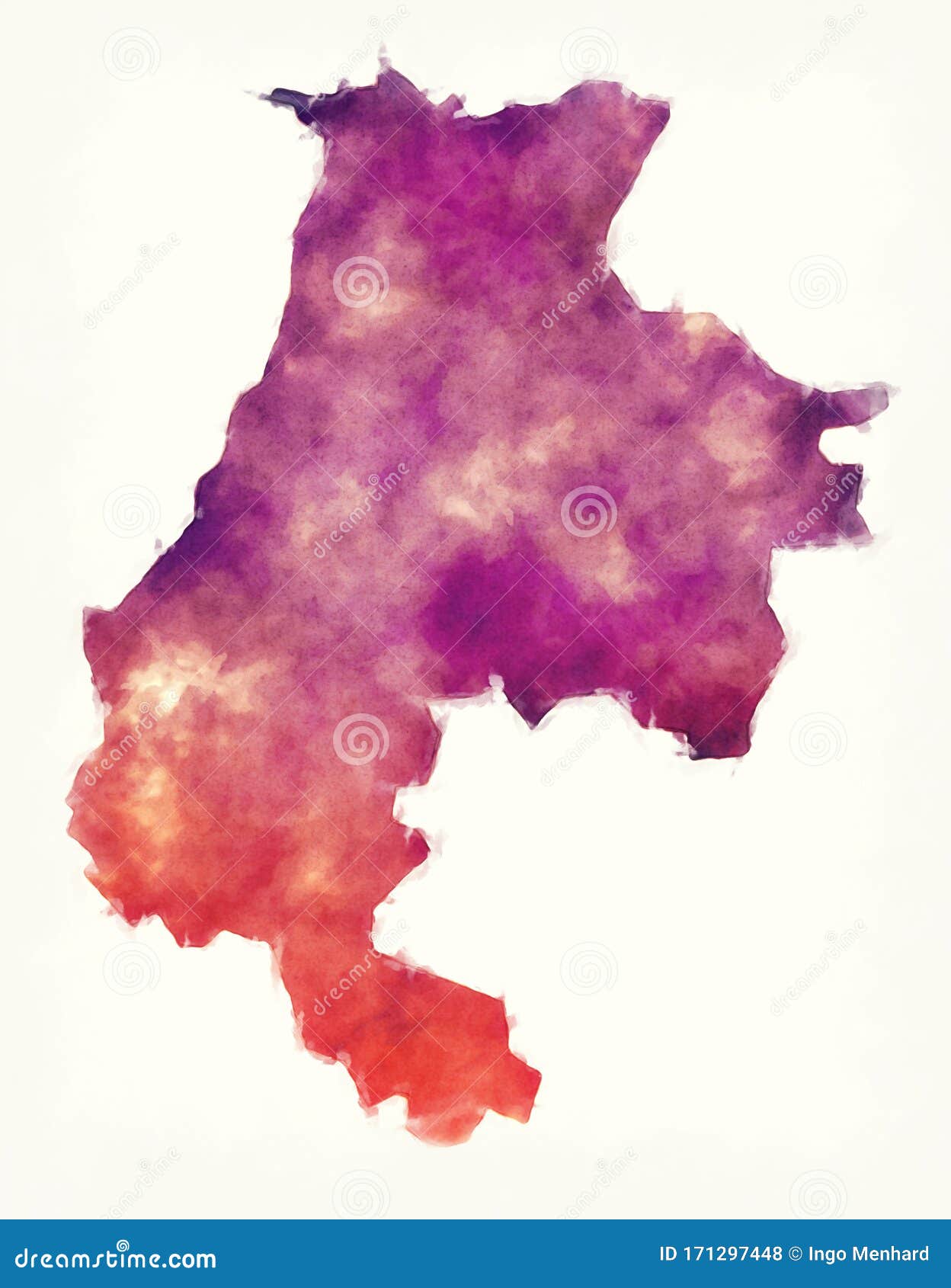 Macva District Watercolor Map of Serbia Stock Illustration ...