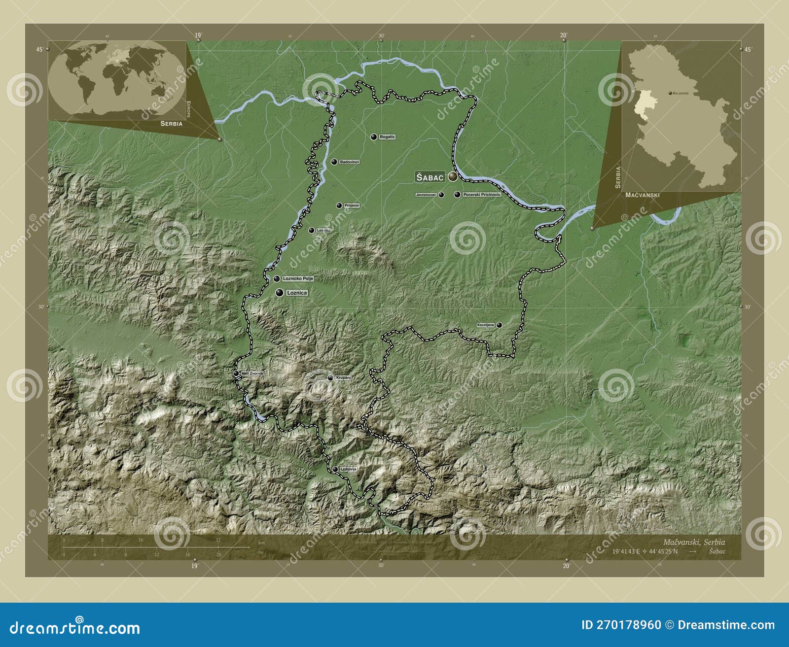 Macvanski, Serbia. Wiki. Labelled Points of Cities Stock Illustration ...