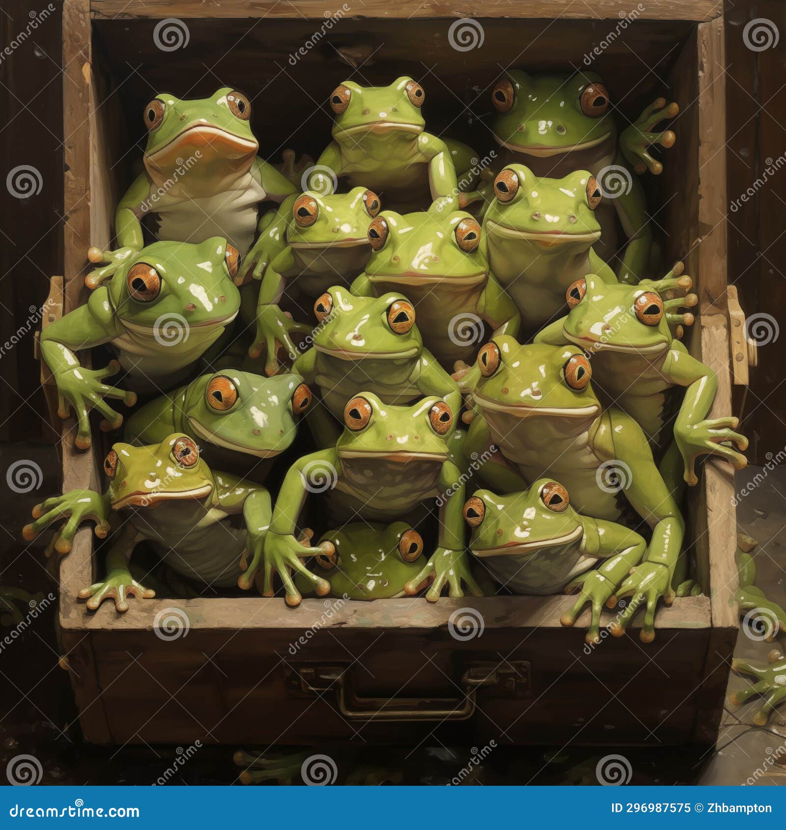 Mad as a box of frogs stock illustration. Illustration of green - 296987575