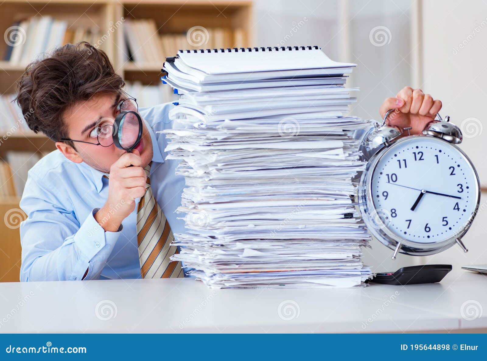 The Mad Auditor Looking for Errors in the Report Stock Photo - Image of ...