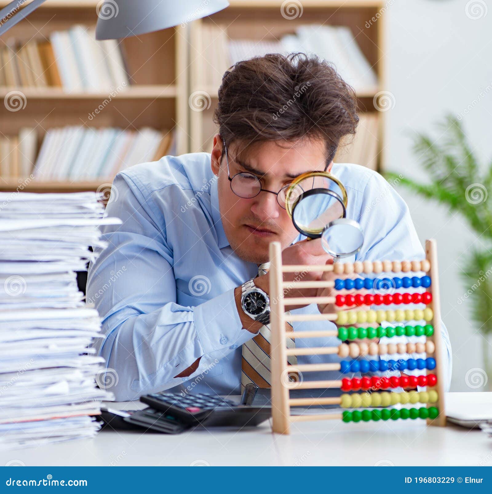 The Mad Auditor Looking for Errors in the Report Stock Image - Image of ...