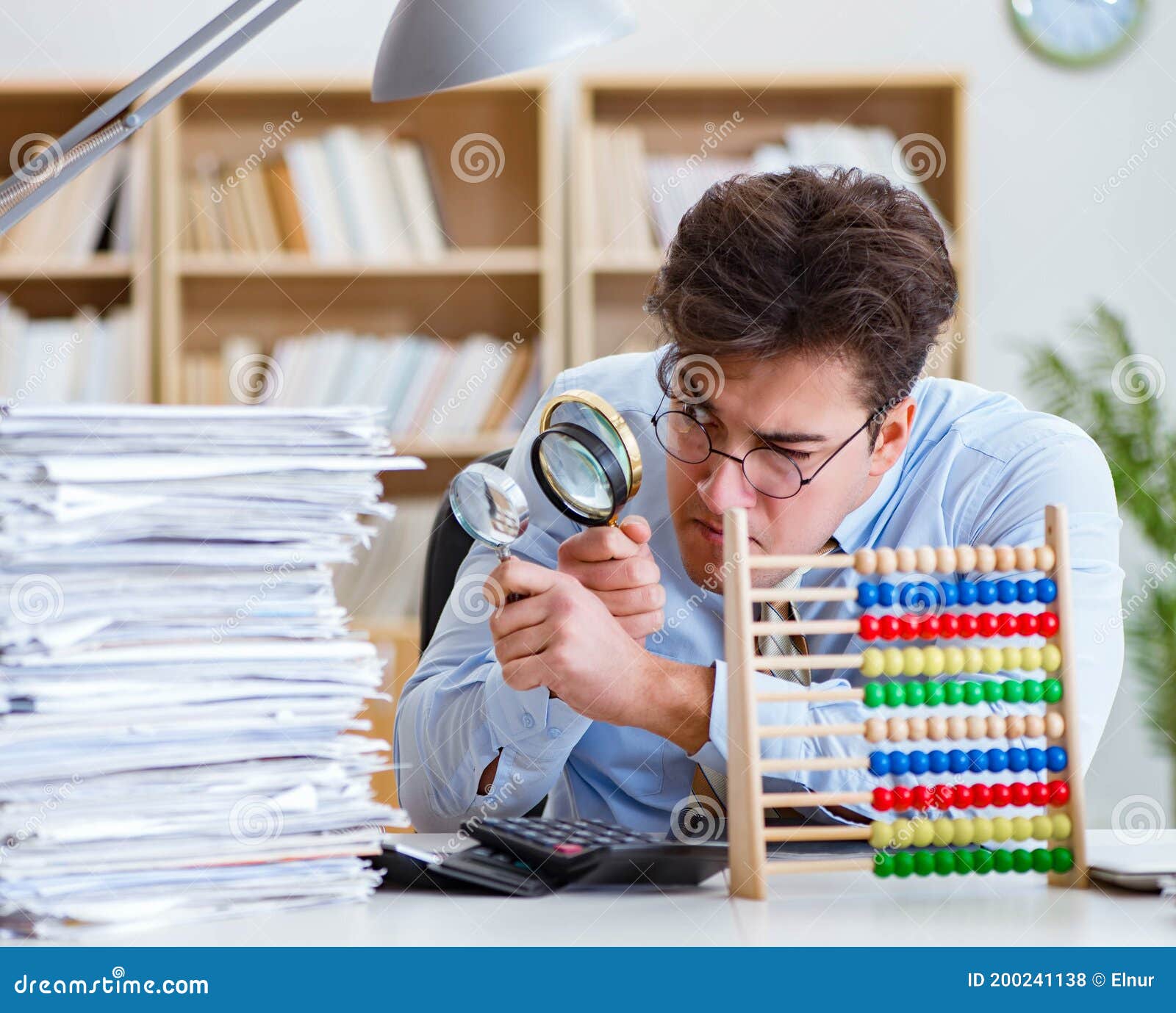 Mad Auditor Looking for Errors in the Report Stock Photo - Image of ...