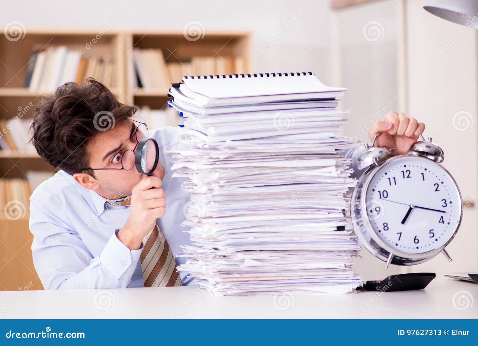 The Mad Auditor Looking for Errors in the Report Stock Image - Image of ...