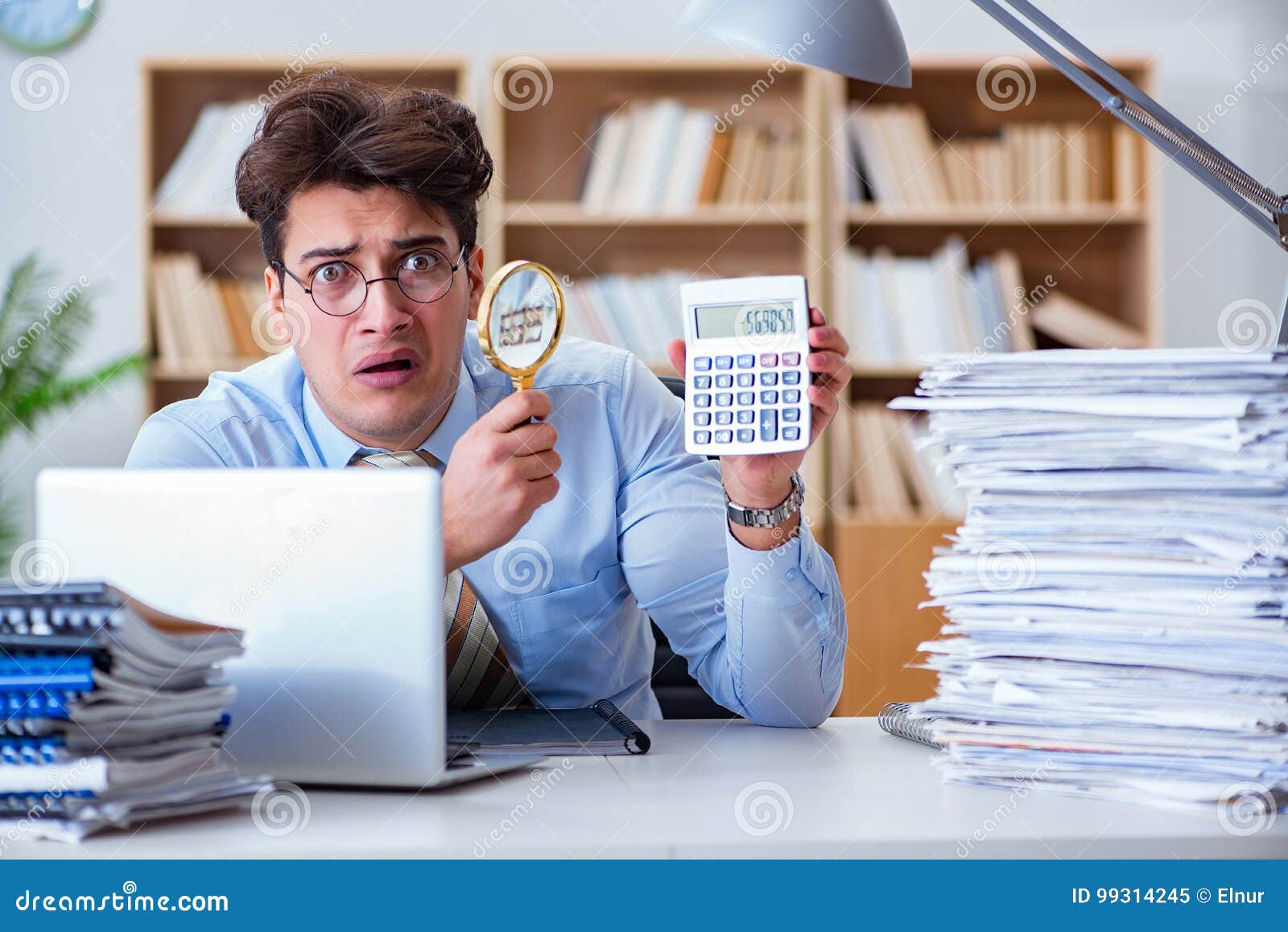 The Mad Auditor Looking for Errors in the Report Stock Image - Image of ...