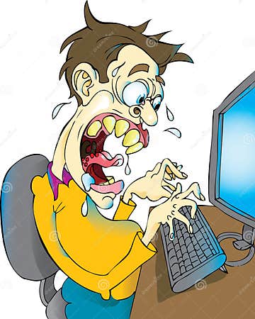 Mad Blogger stock vector. Illustration of weird, computer - 3573468