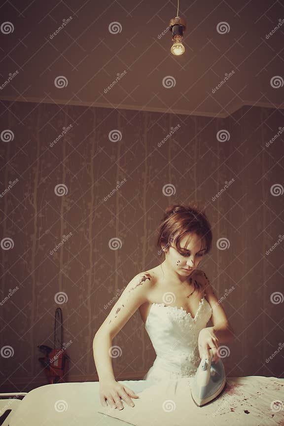 Mad bride stock photo. Image of housework, insanity, halloween - 28064708