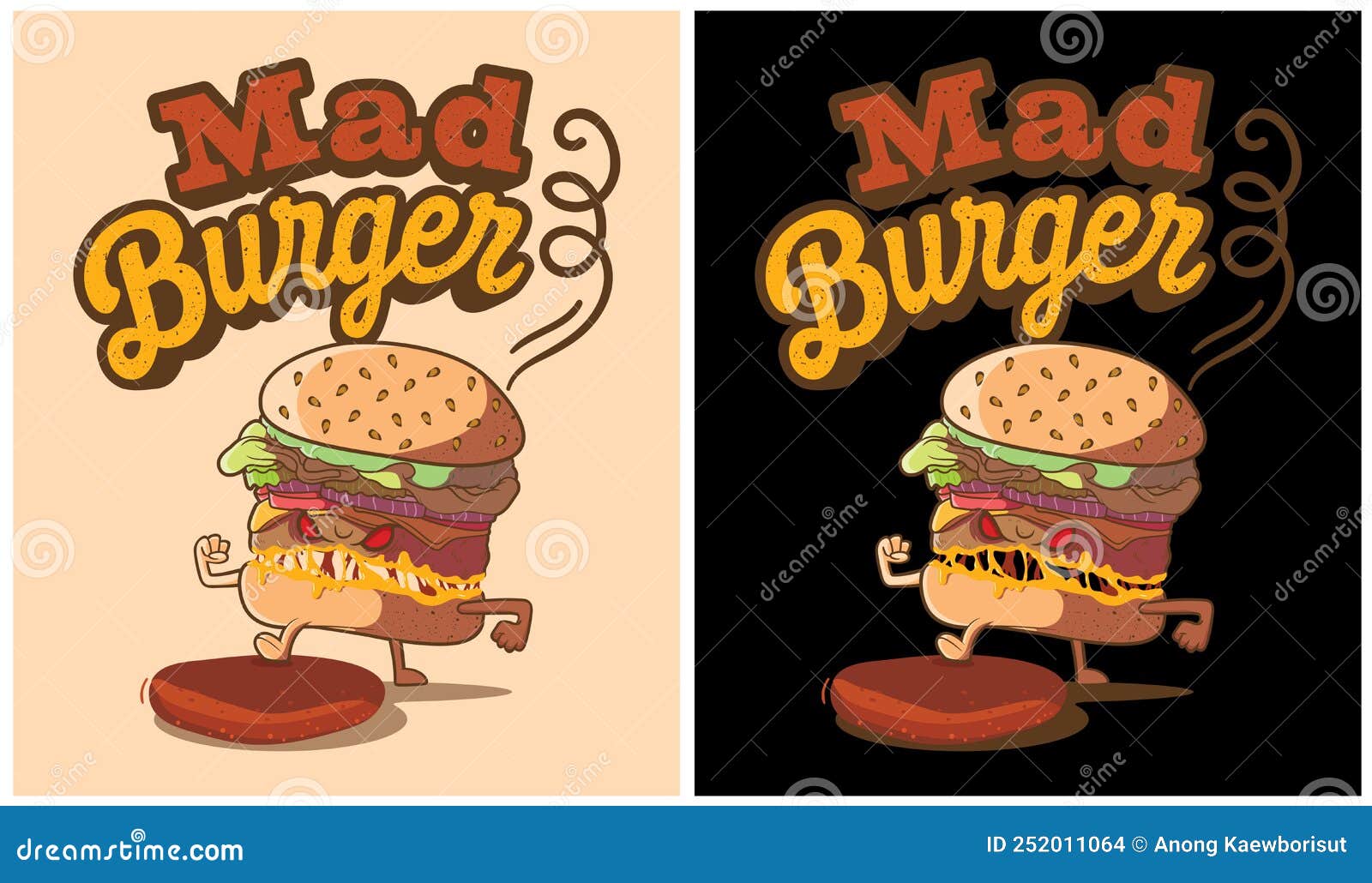 Mad Burger-Burger Lover stock vector. Illustration of funny - 252011064