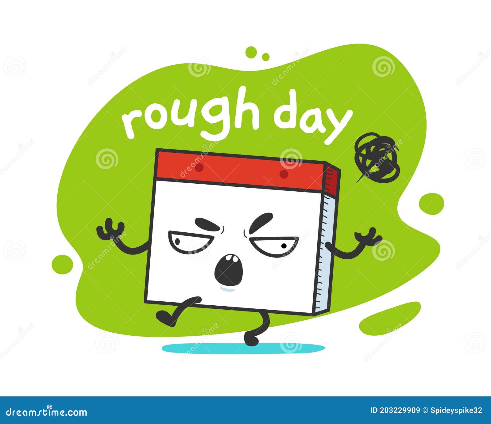 A Mad Calendar with Rough Day Text. Isolated Vector Illustration Stock ...