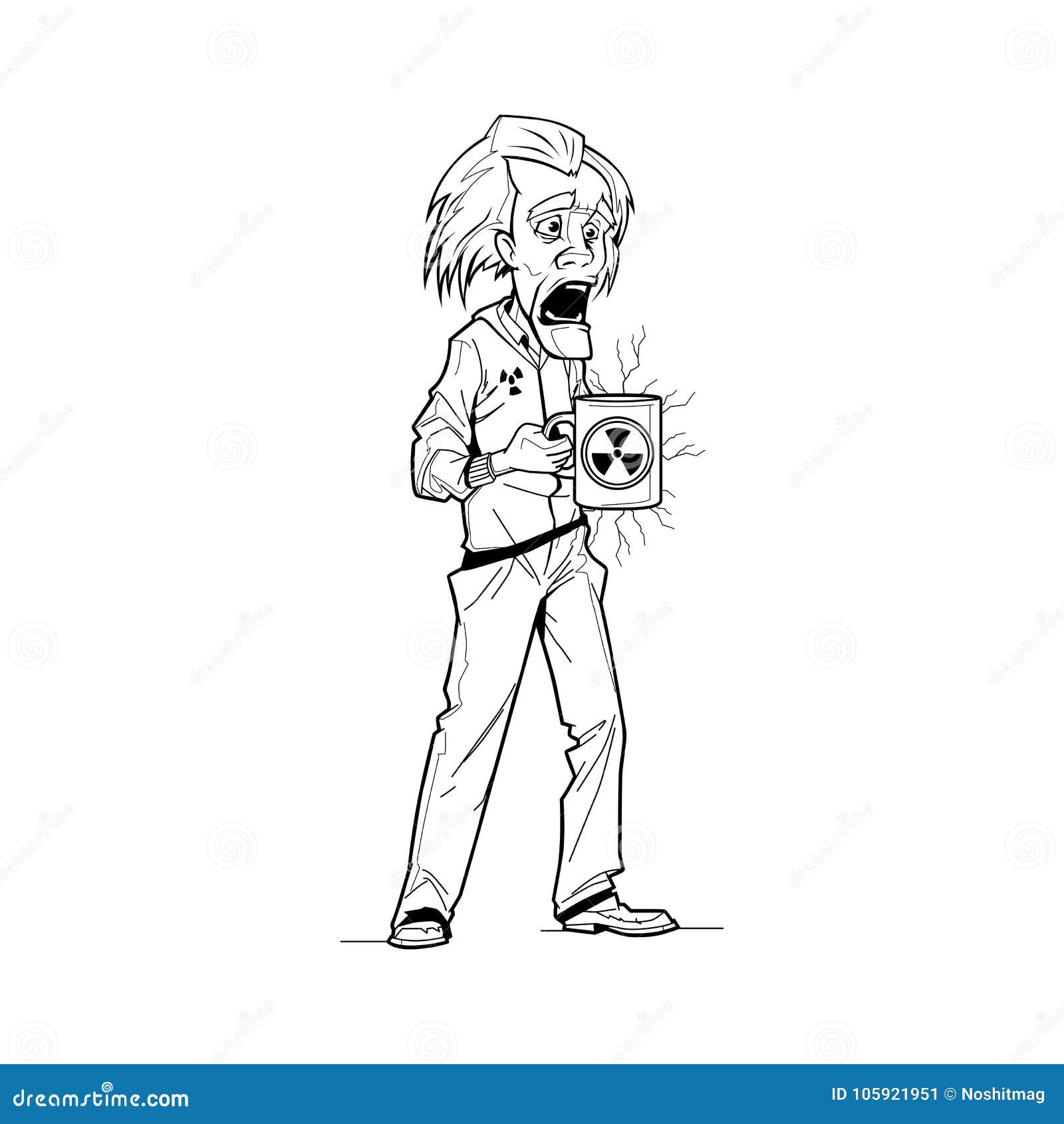 Mad cartoon professor stock vector. Illustration of doctor - 105921951