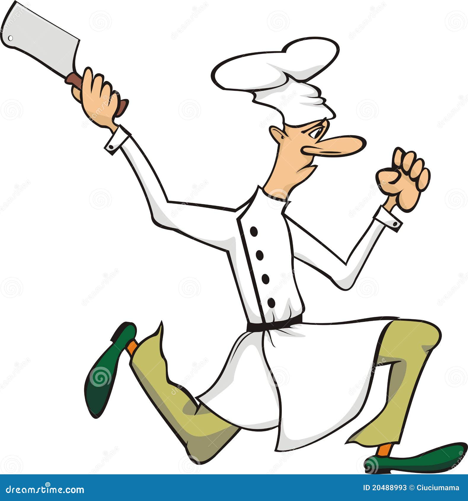 Mad cook stock vector. Illustration of cleaver, farm - 20488993