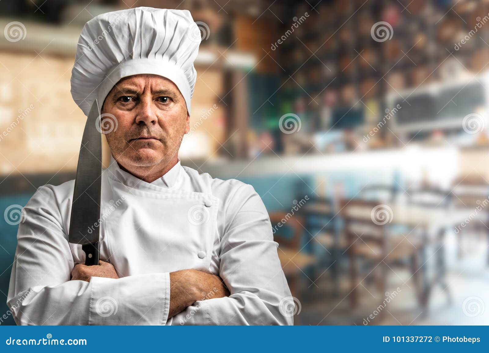 Mad cook with his knife stock photo. Image of look, cook - 101337272