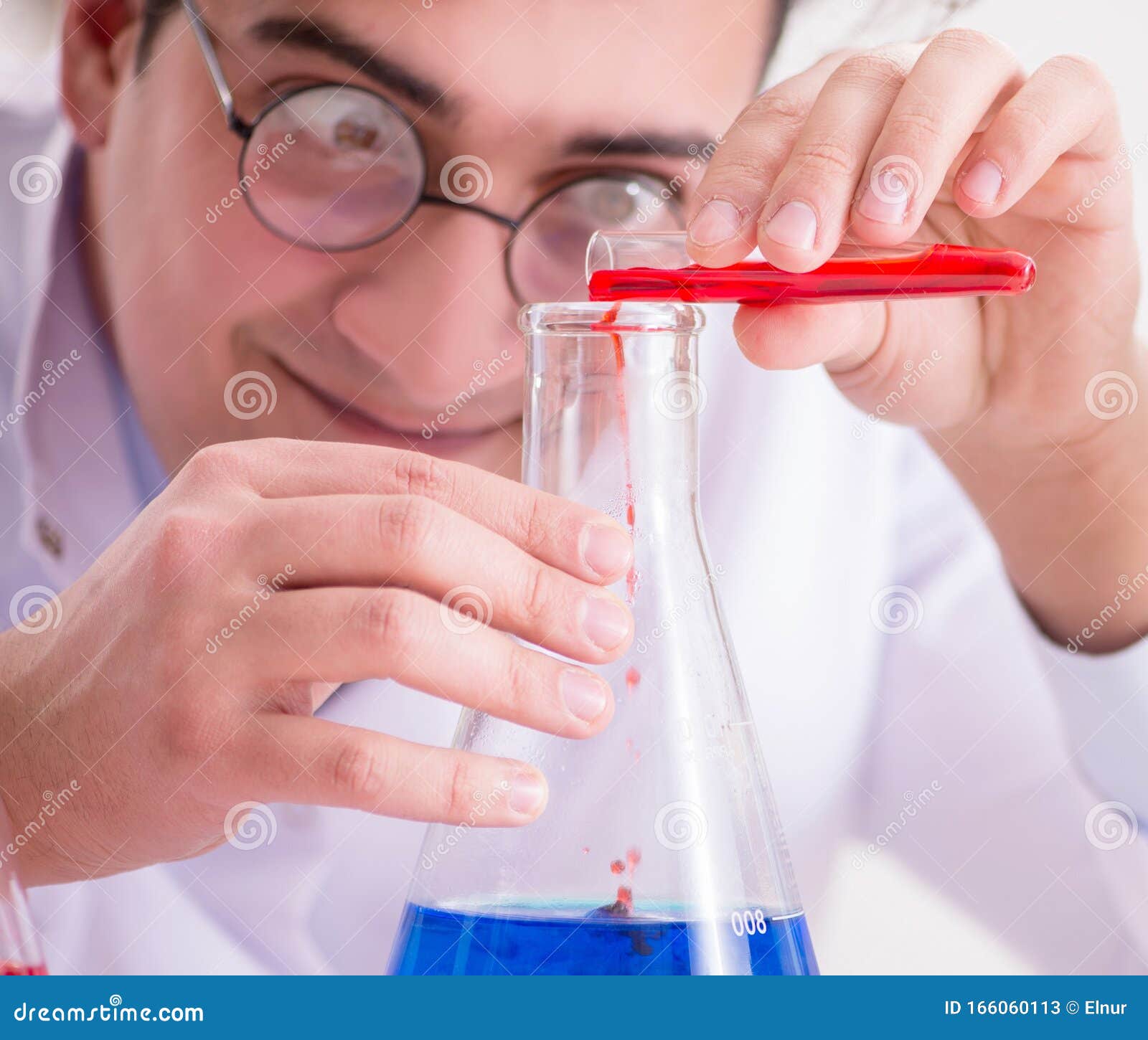 Mad Crazy Scientist Doctor Doing Experiments in a Laboratory Stock ...