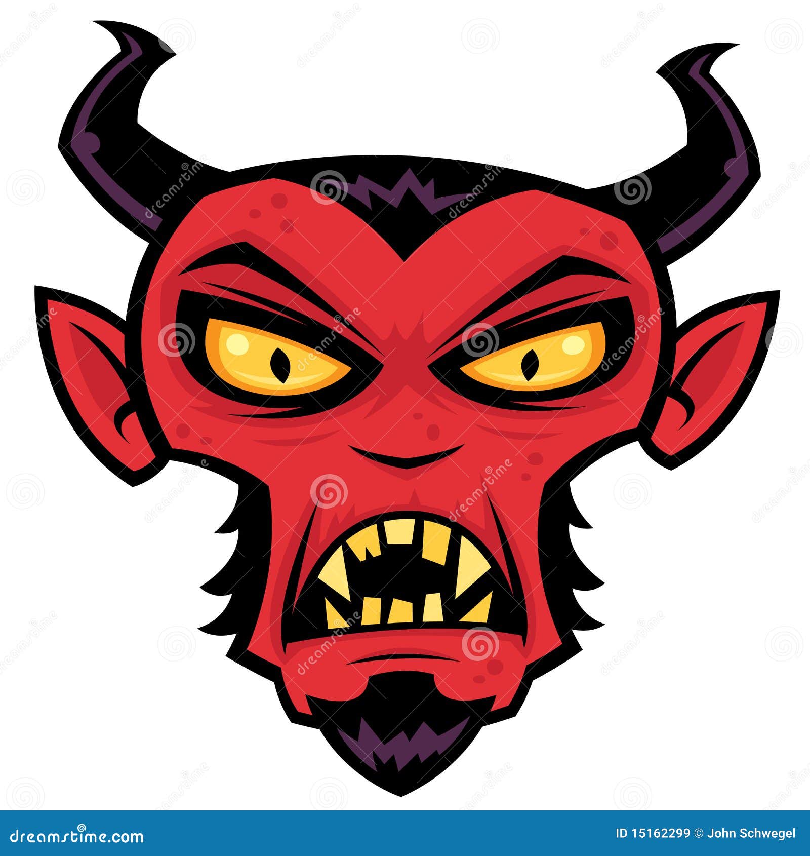 Mad Devil stock vector. Illustration of cartoon, horns - 15162299