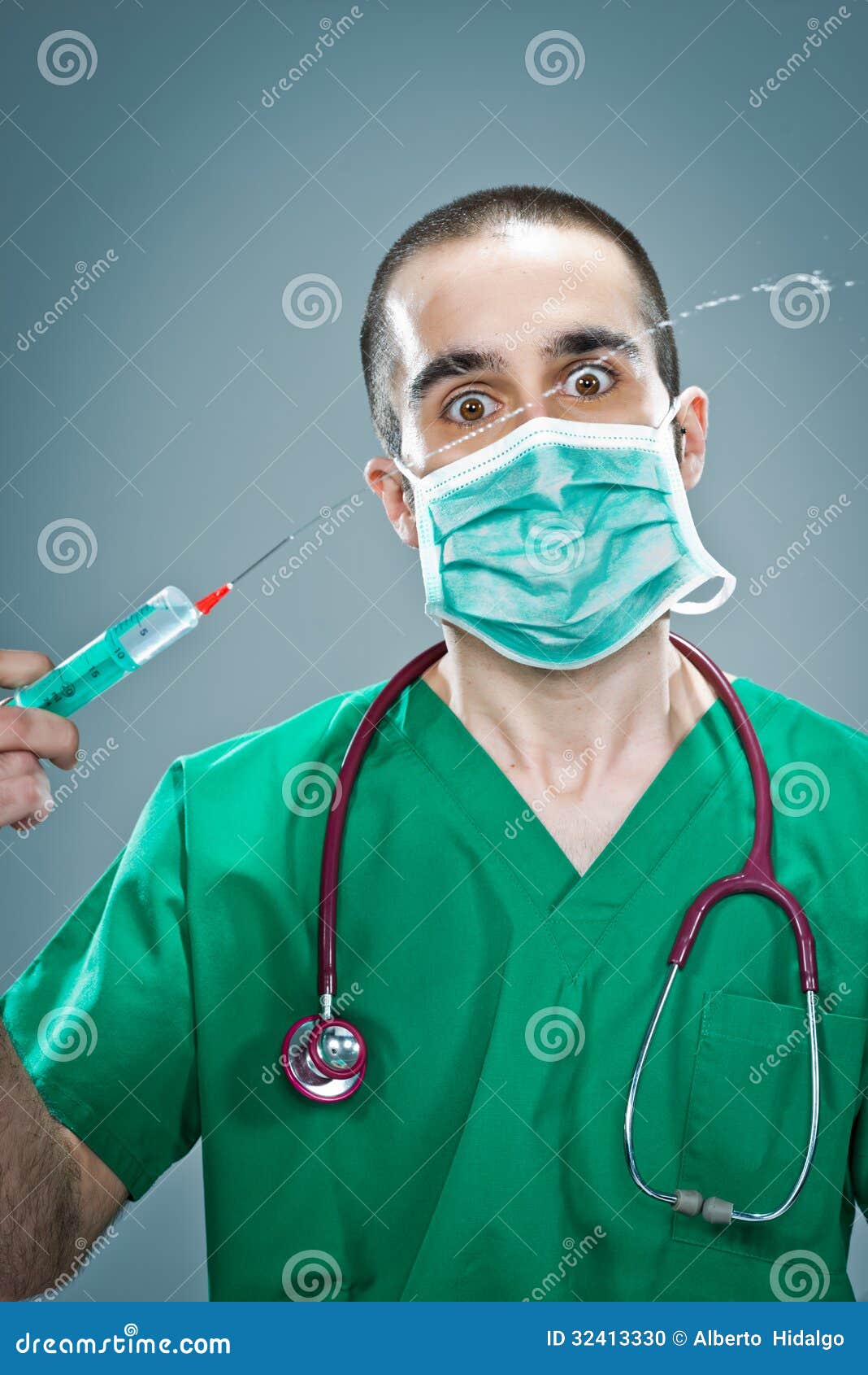 Mad Doctor with a Syringe stock photo. Image of medical - 32413330