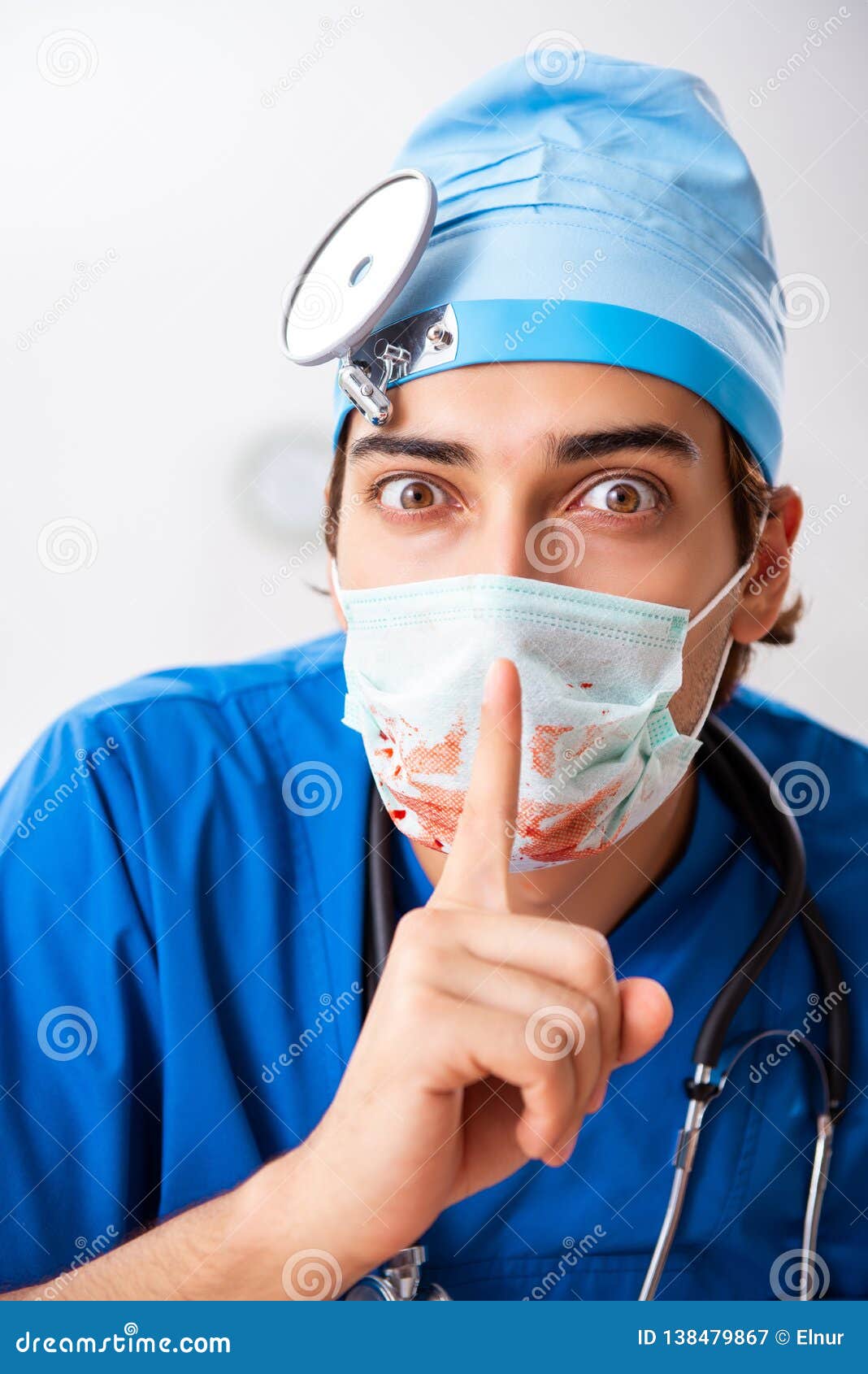 The Mad Doctor Working in the Clinic Stock Image - Image of maniac ...