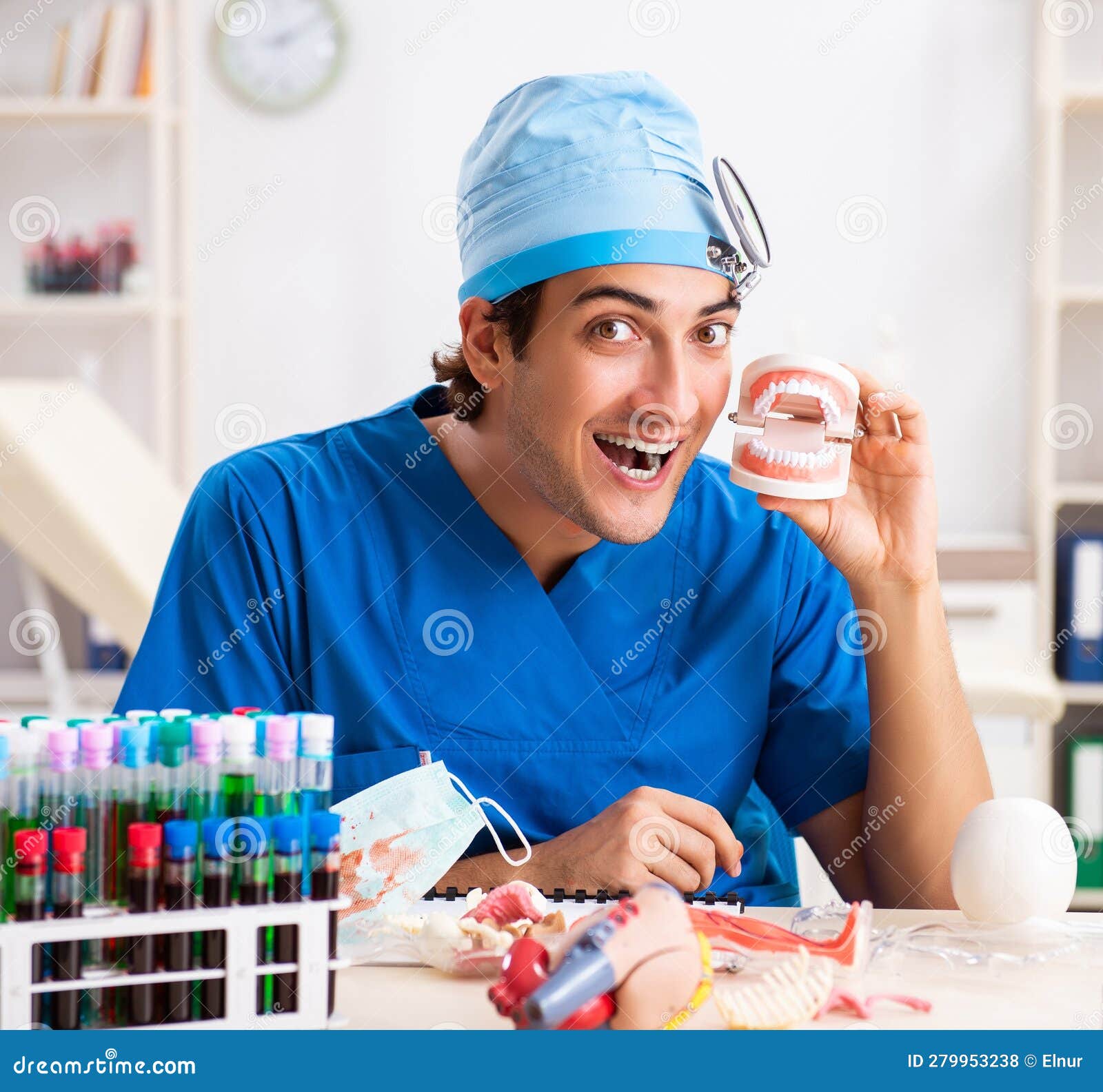 Mad Doctor Working in the Clinic Stock Photo - Image of comic, funny ...