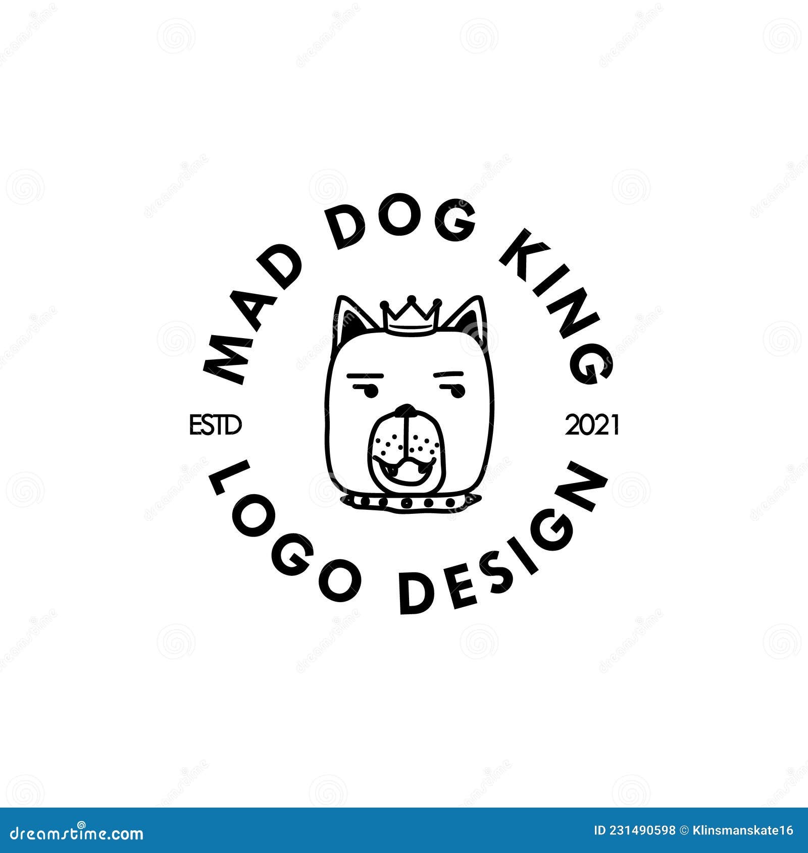 Mad Dog King Logo Design Template Vector Stock Vector - Illustration of ...