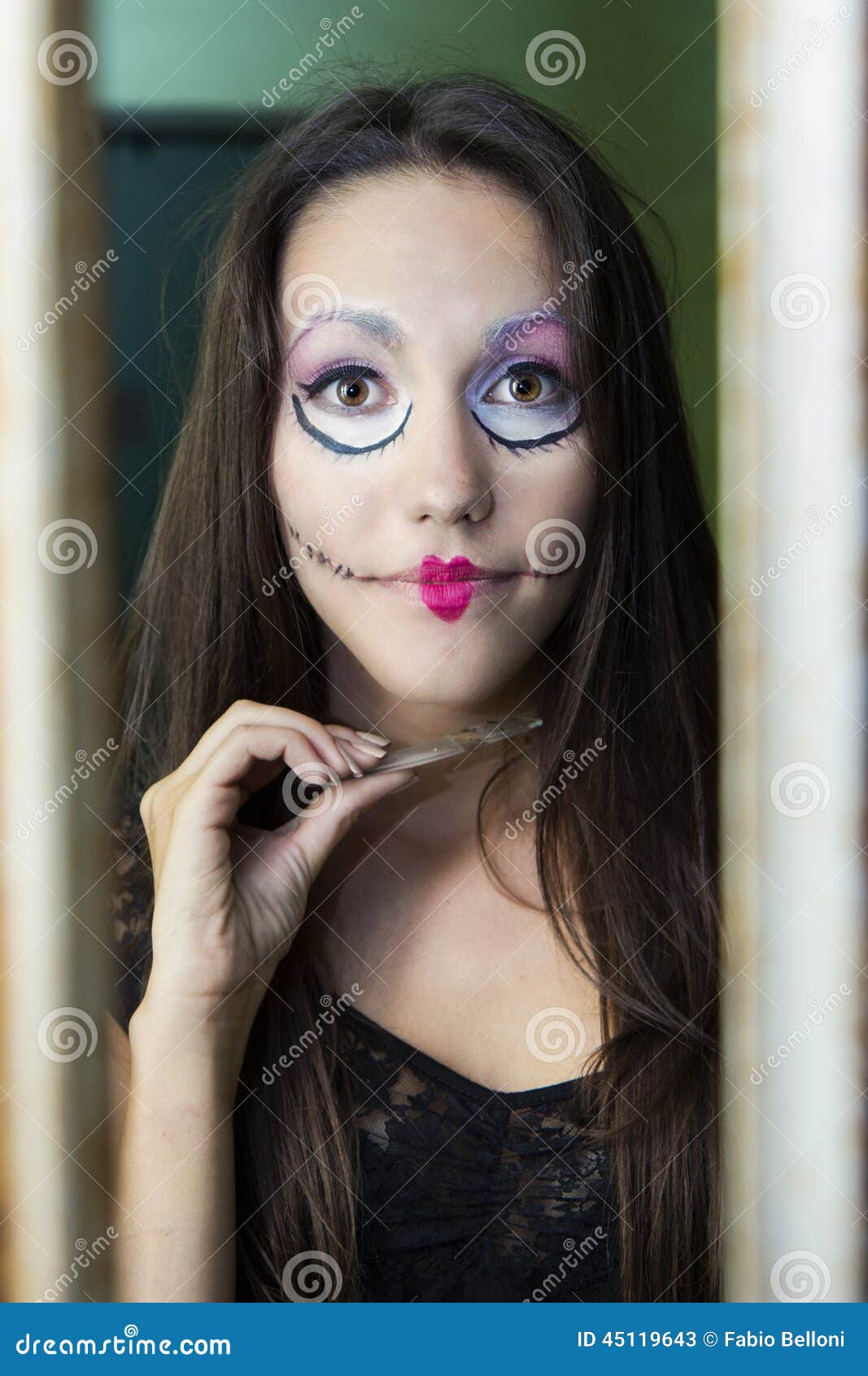 Mad Doll stock image. Image of makeup, fantasy, colorful - 45119643
