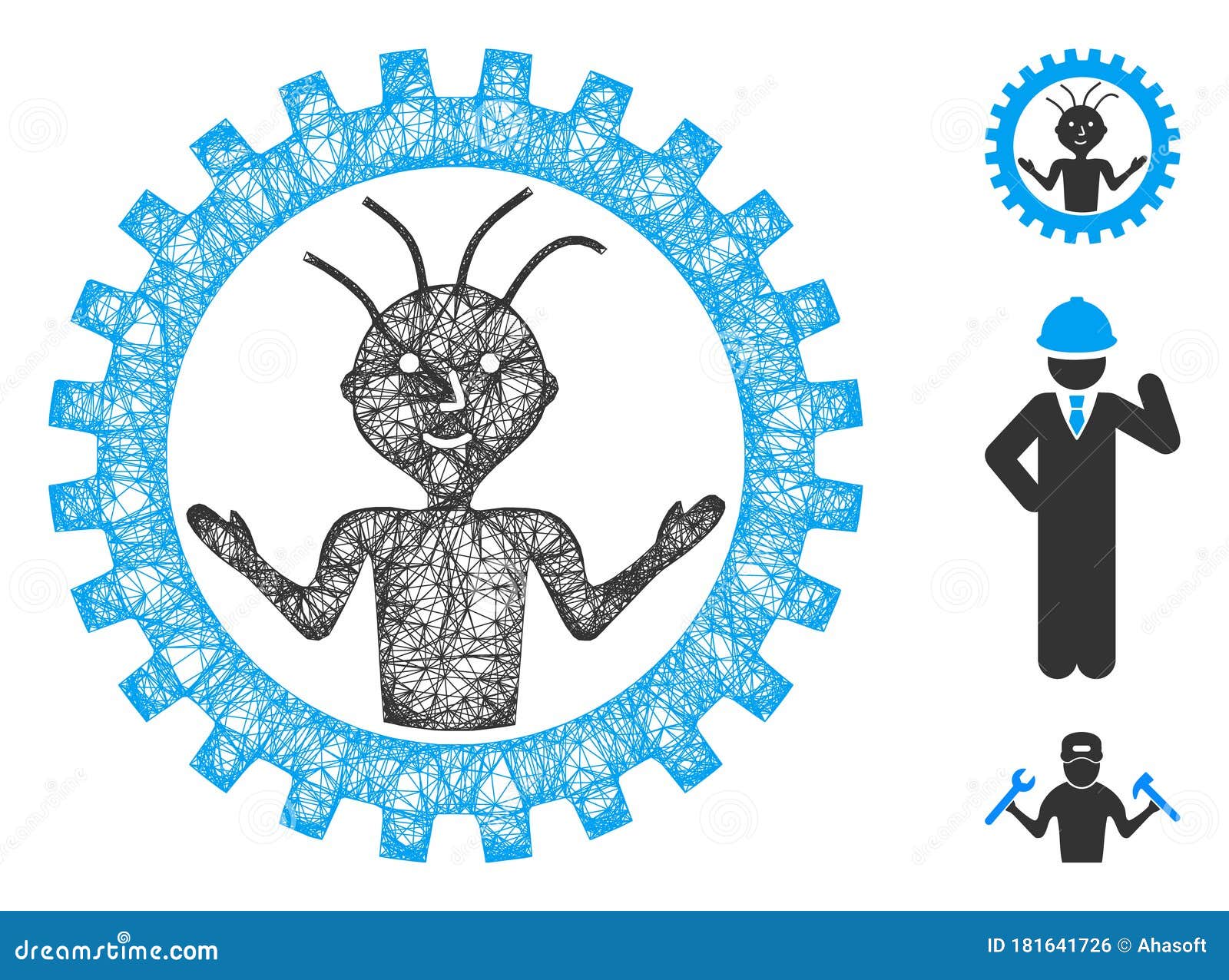 Mad Engineer Polygonal Web Vector Mesh Illustration Stock Illustration ...