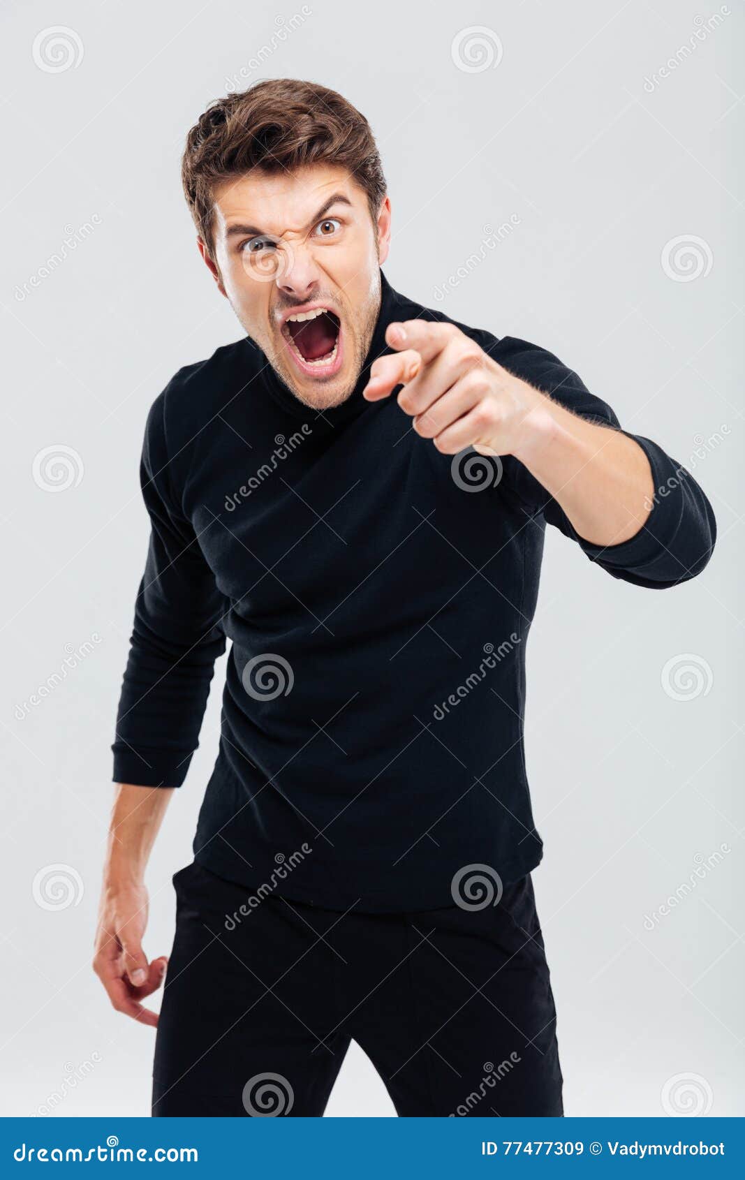 Mad Furious Young Man Pointing on You and Shouting Stock Image - Image ...