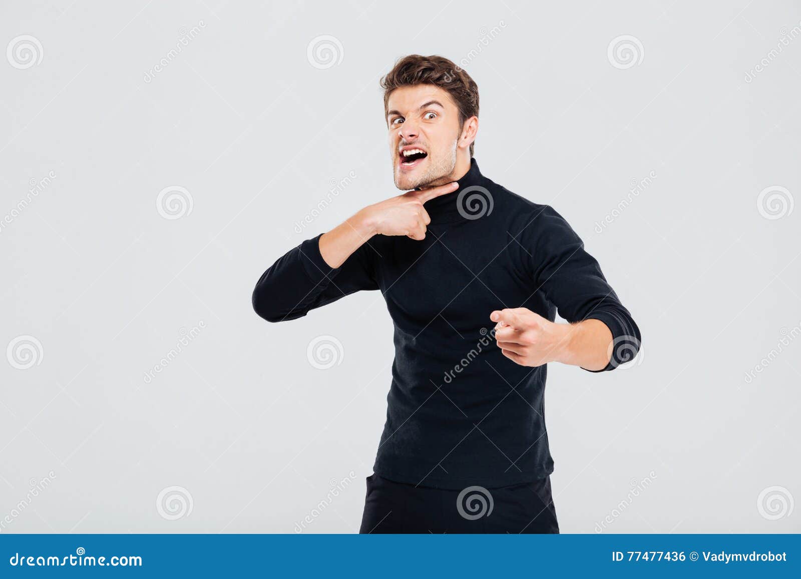 Mad Furious Young Man Threatening and Pointing on You Stock Photo ...