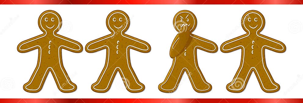 Mad Ginger Bread Man stock vector. Illustration of happy - 28126256