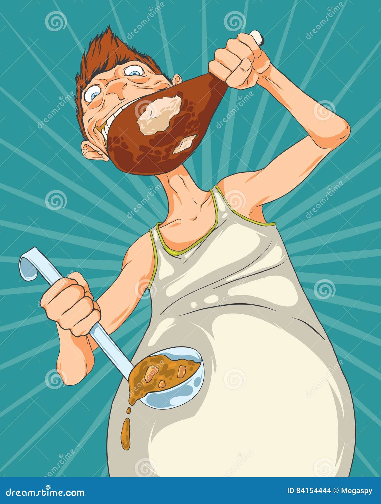 Mad and hungry man stock vector. Illustration of turkey - 84154444