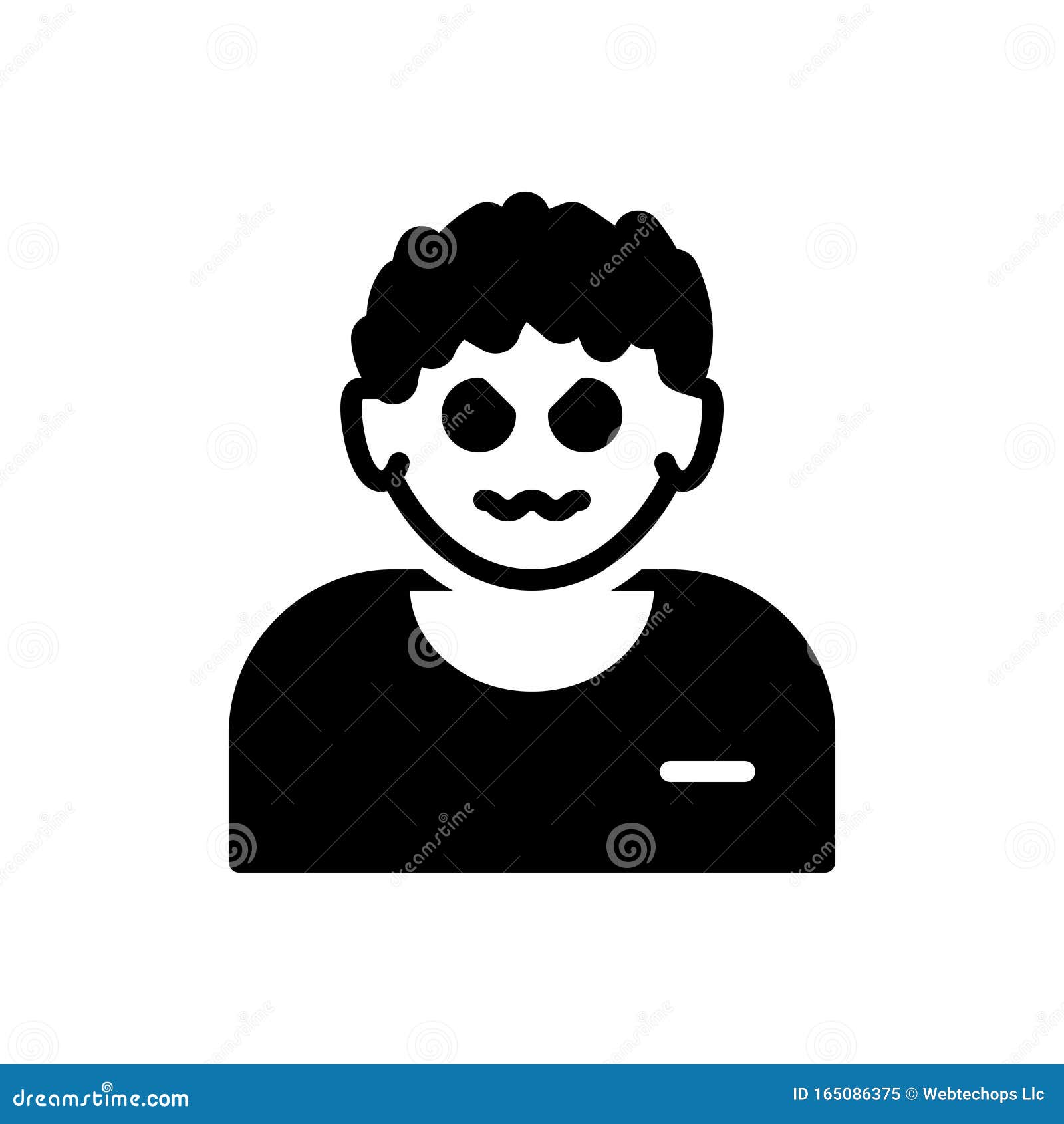 Black Solid Icon for Mad, Insane and Maniac Stock Vector - Illustration ...