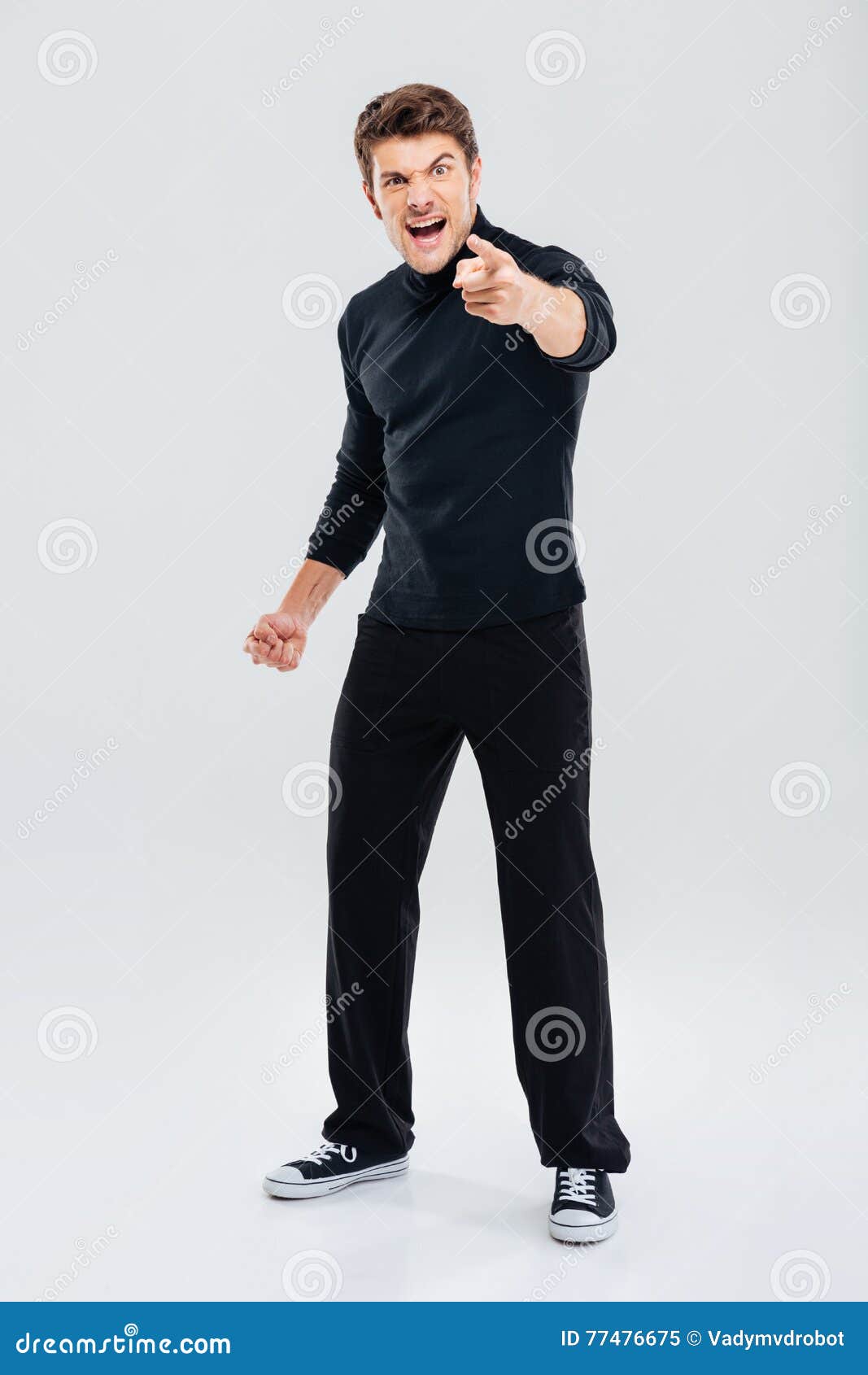 Mad Irritated Young Man Shouting and Pointing on You Stock Image ...
