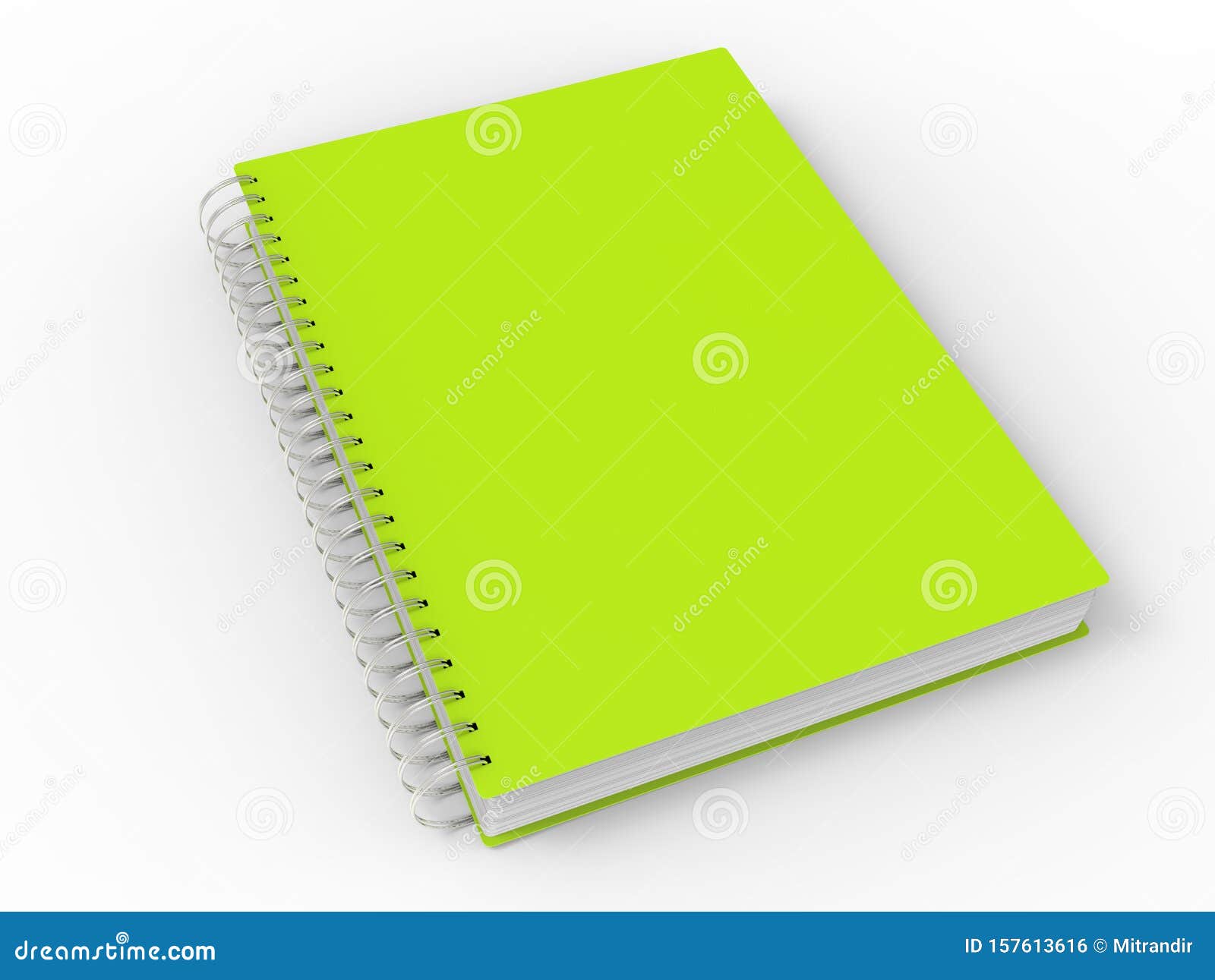 Mad Lime Green Spiral Binding Notebook Stock Illustration ...